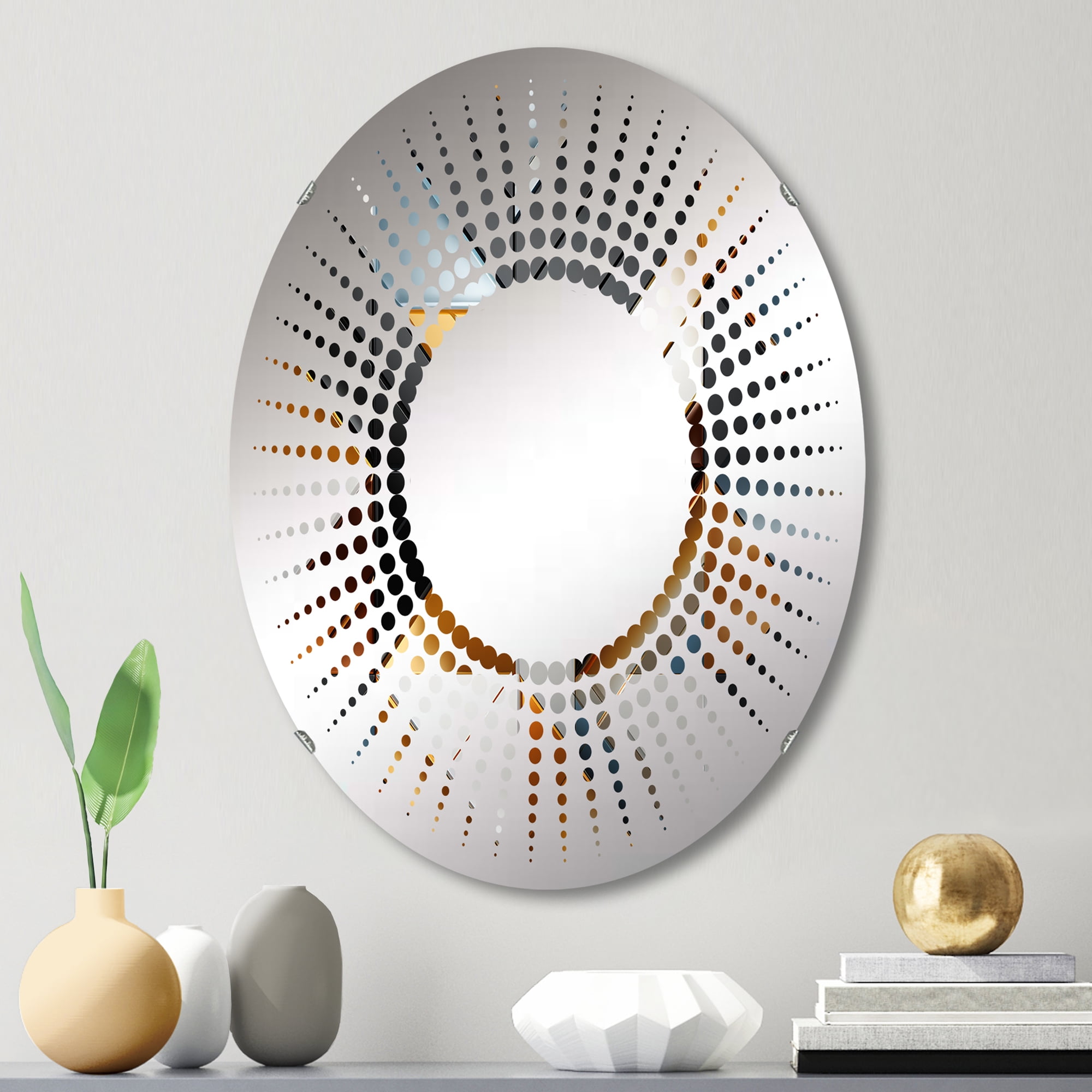 Designart "Dimensional Black and Gold Marble Mosaic I" Geometric ...