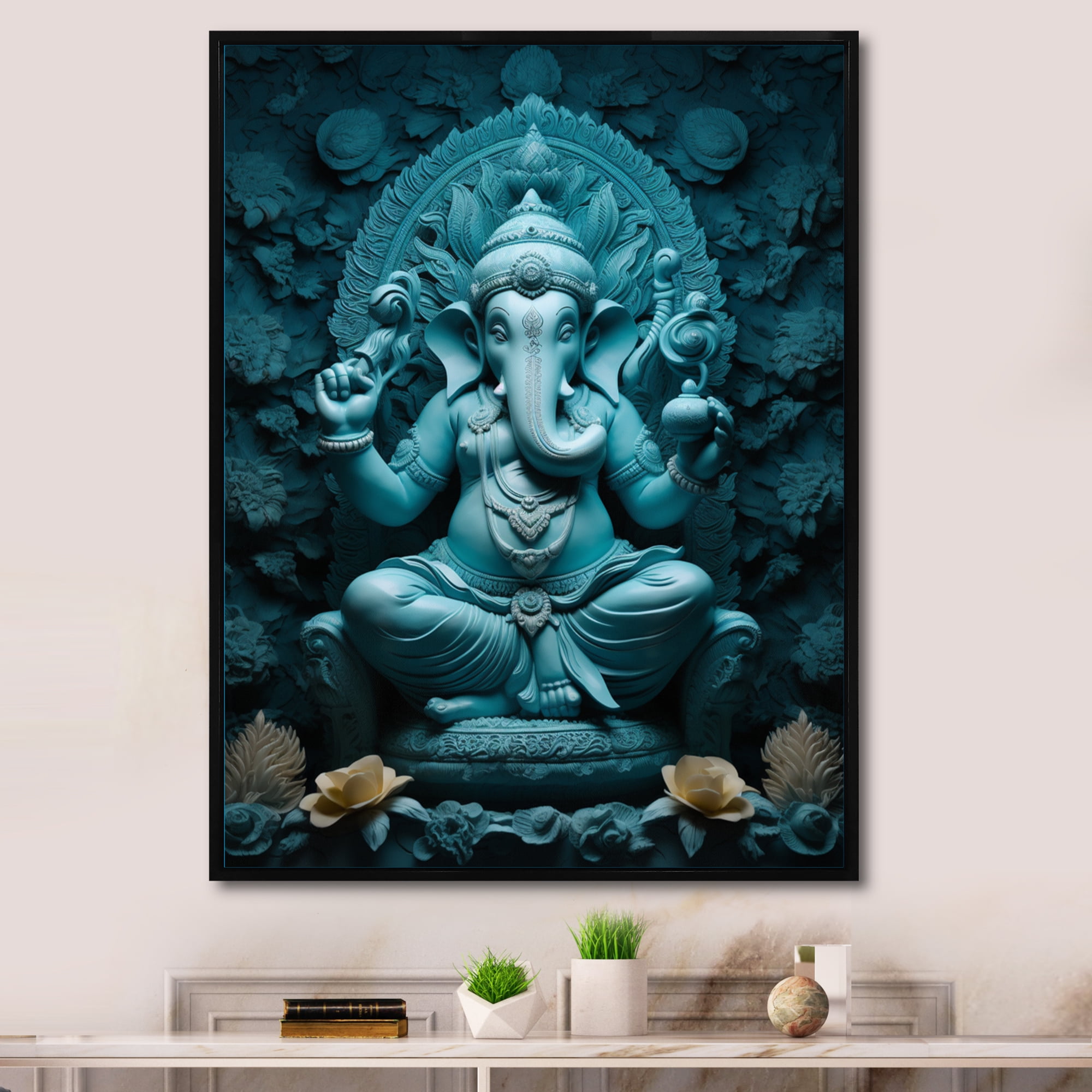 Designart "Divine Wisdom Hinduisim Art painting" Hinduisim Floater ...