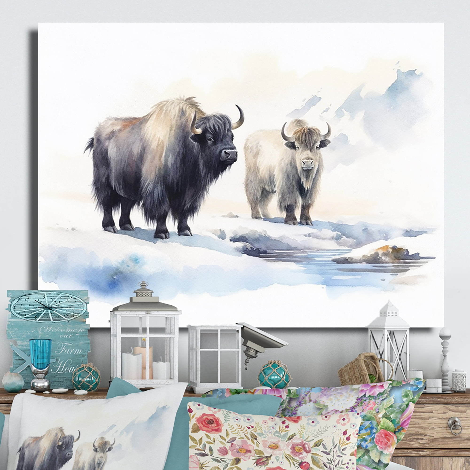 Designart "Domesticated Yak II" Animals Metal Wall Decor - Walmart.com