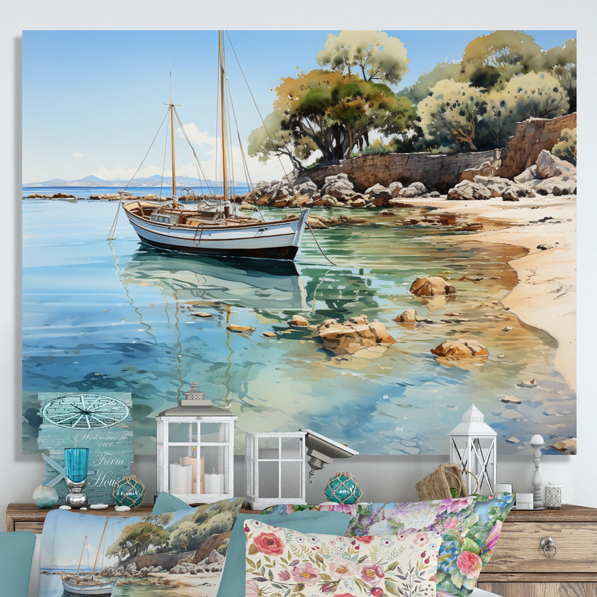 Designart "Dominican Calm Bay II" Nautical & Beach Wall Decor - Walmart.com