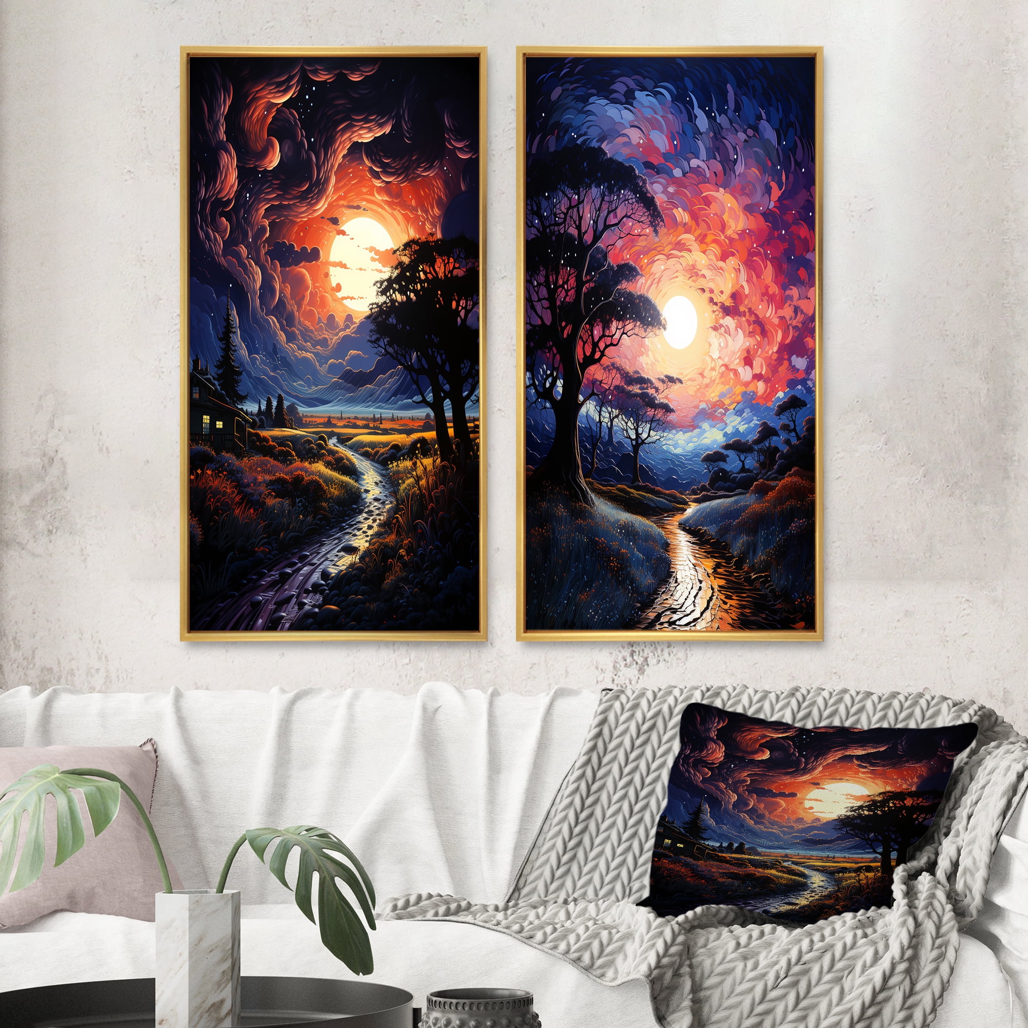 Designart "Dramatic Nights with Lightning IV" Lightning Framed Wall Art ...