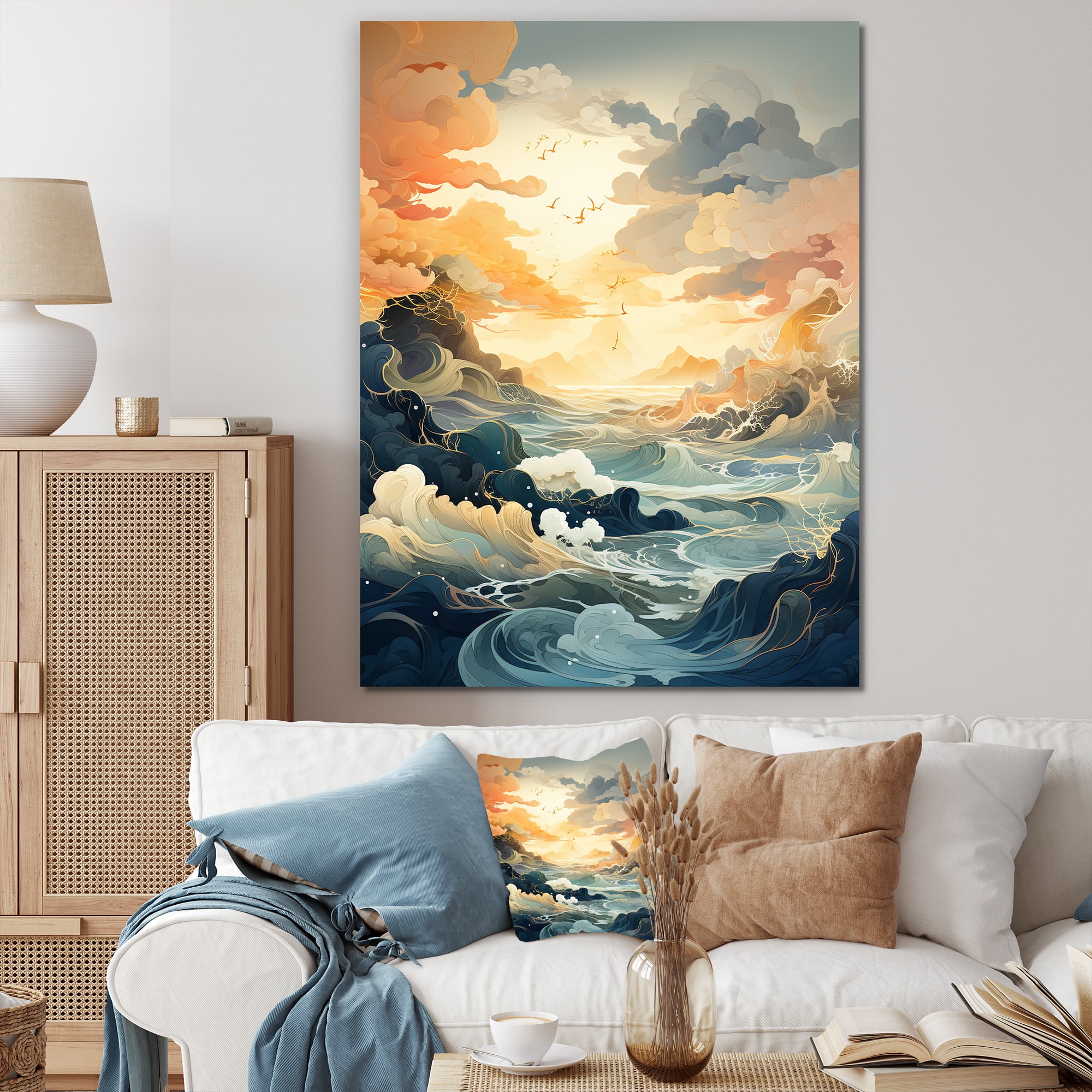 Designart "Dramatic Storm Panorama I" Storms Wall Art Living Room ...