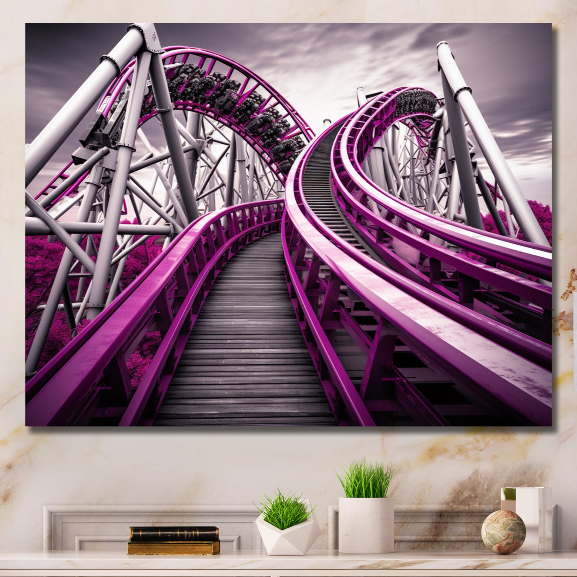 Designart "Dreaming of Looping on a Rollercoaster I" Architecture Wall ...