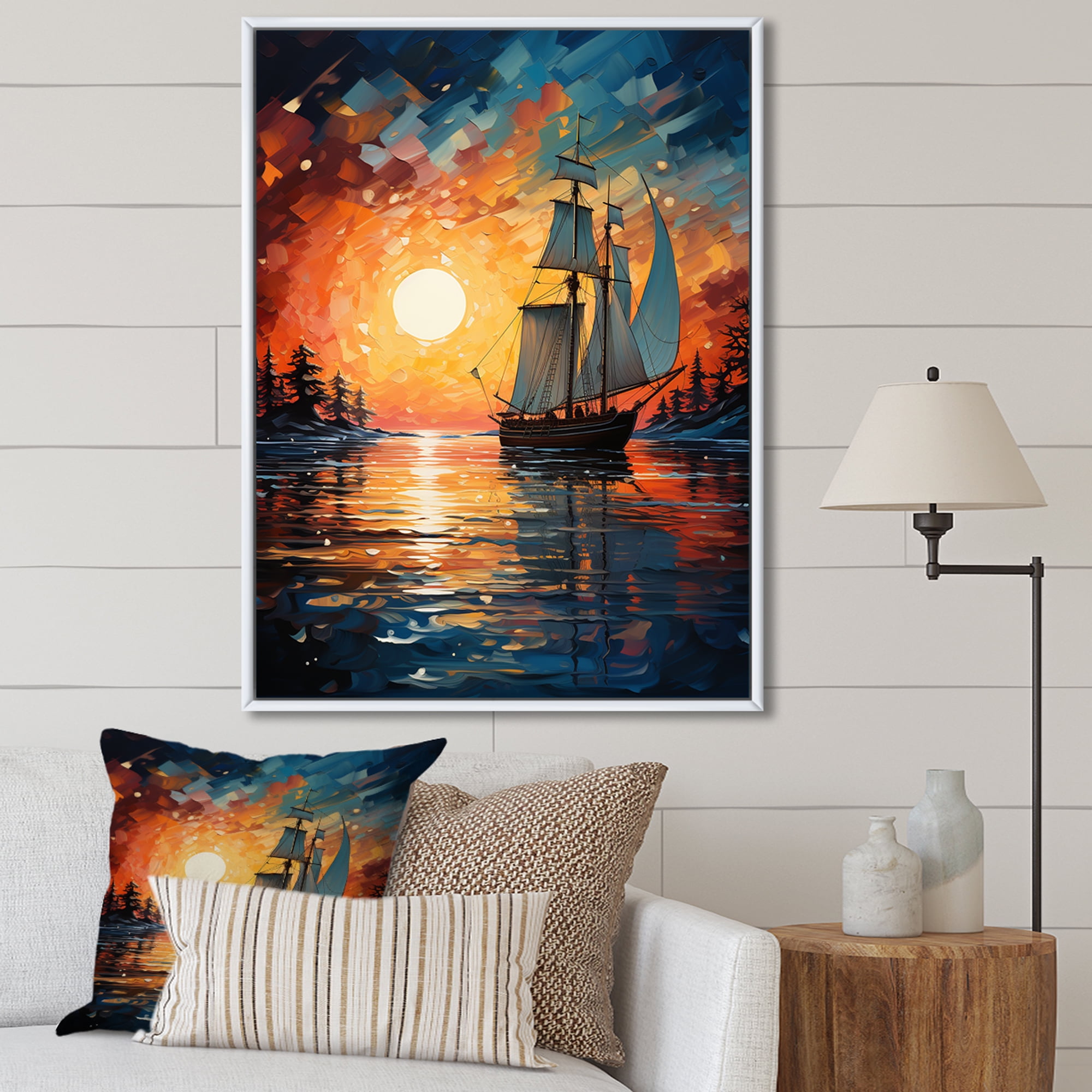 Designart "Dreams Sailboat Seafaring wall art II" Nautical & Beach ...