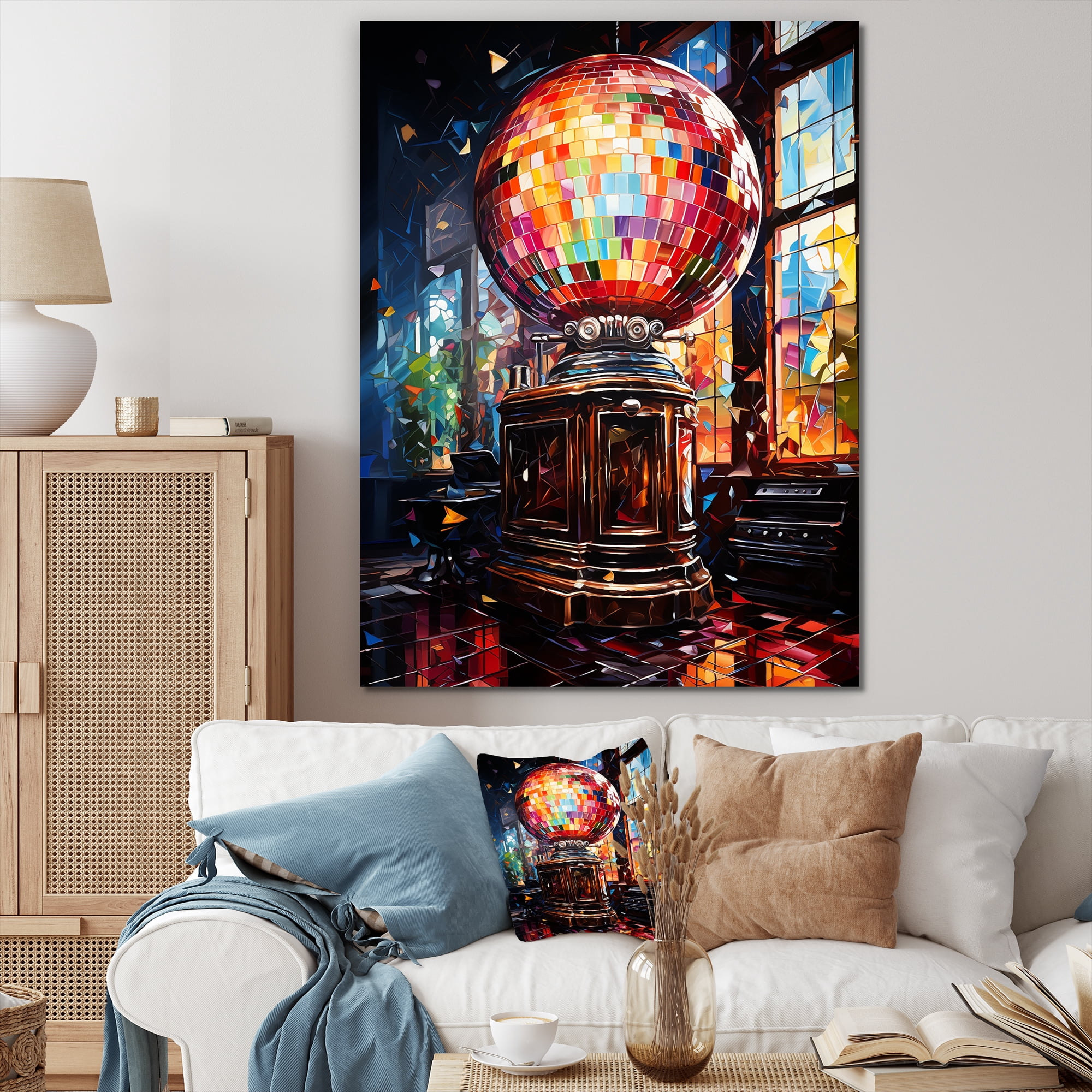 Designart "Dreams of Disco Ball II" Fashion Canvas Wall Art - Modern ...