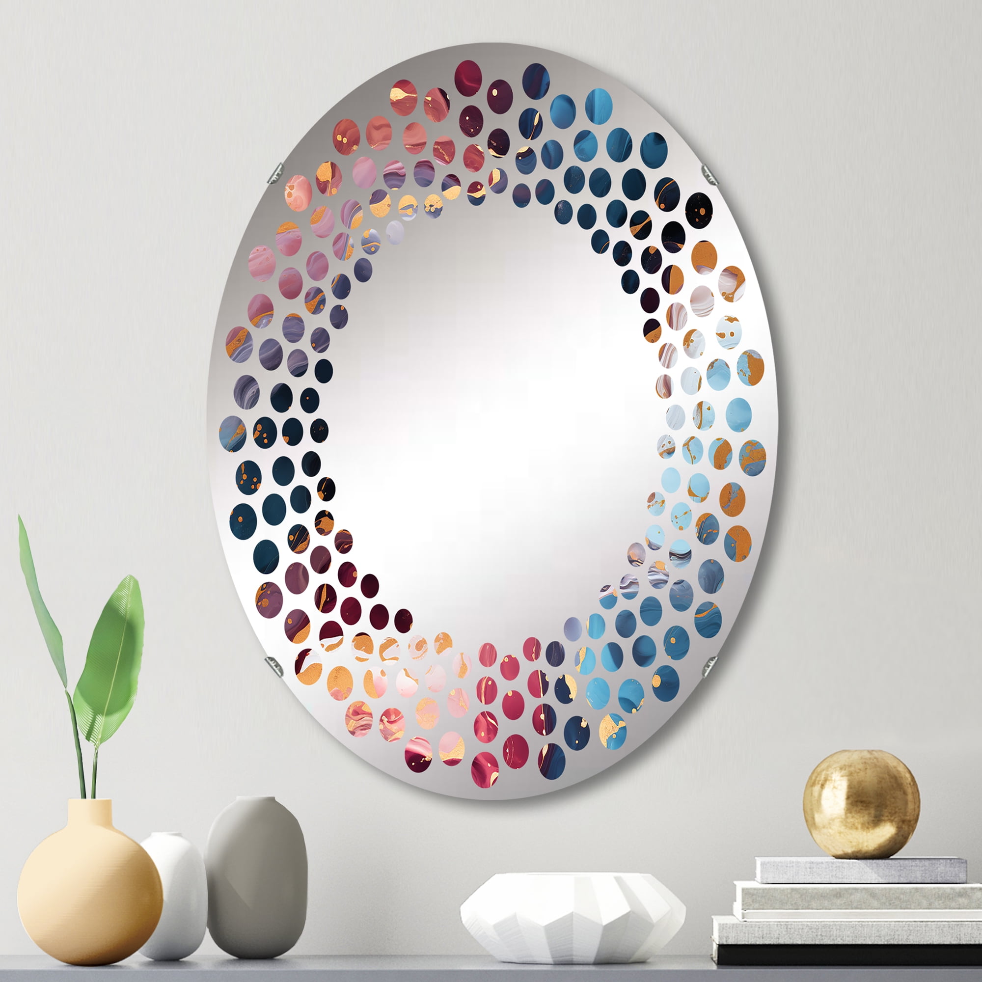 Designart "Dreamy Galactic Dreams in Gold Marbled Bliss" Marble Polka ...