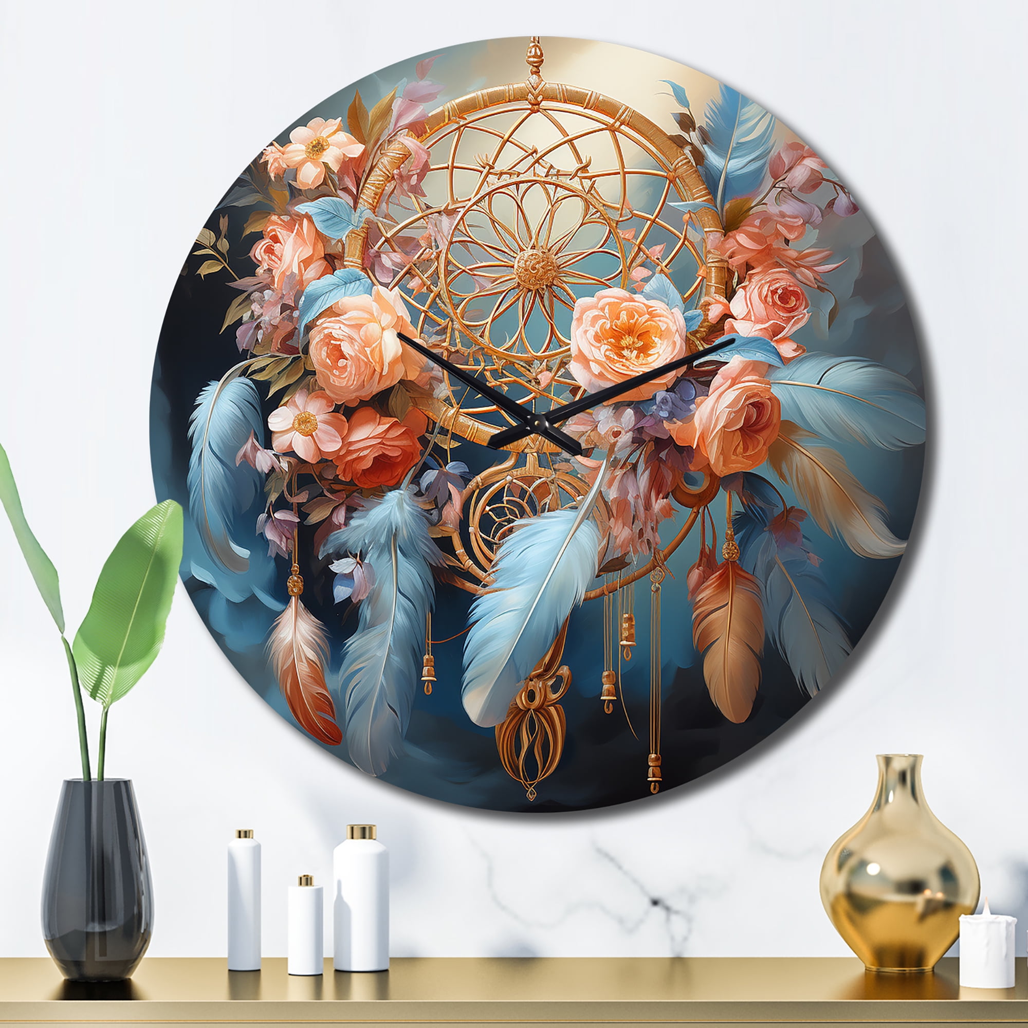Designart "Dreamy Pastels Pink Dream Catcher II" Landscapes Oversized ...