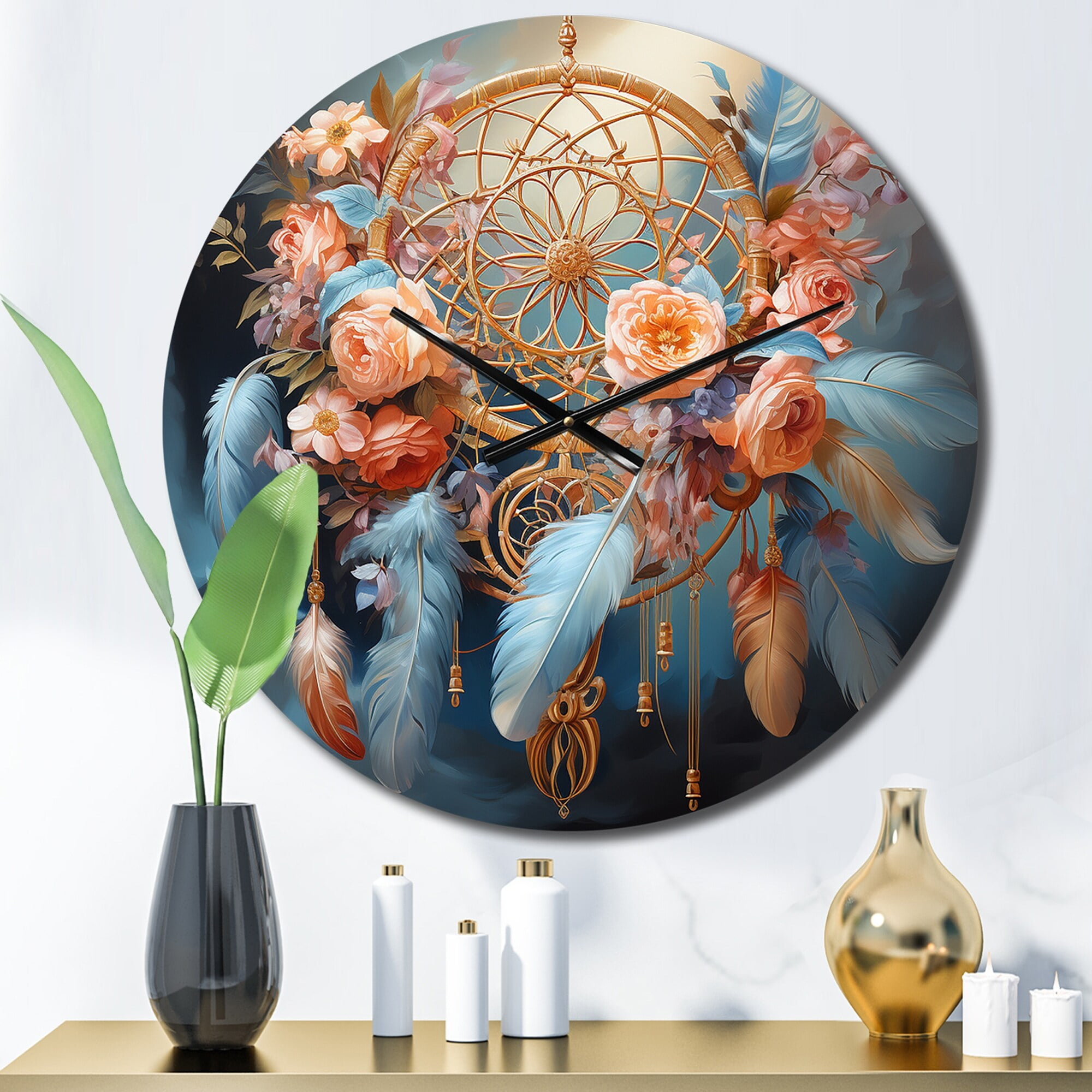 Designart "Dreamy Pastels Pink Dream Catcher II" Landscapes Oversized ...