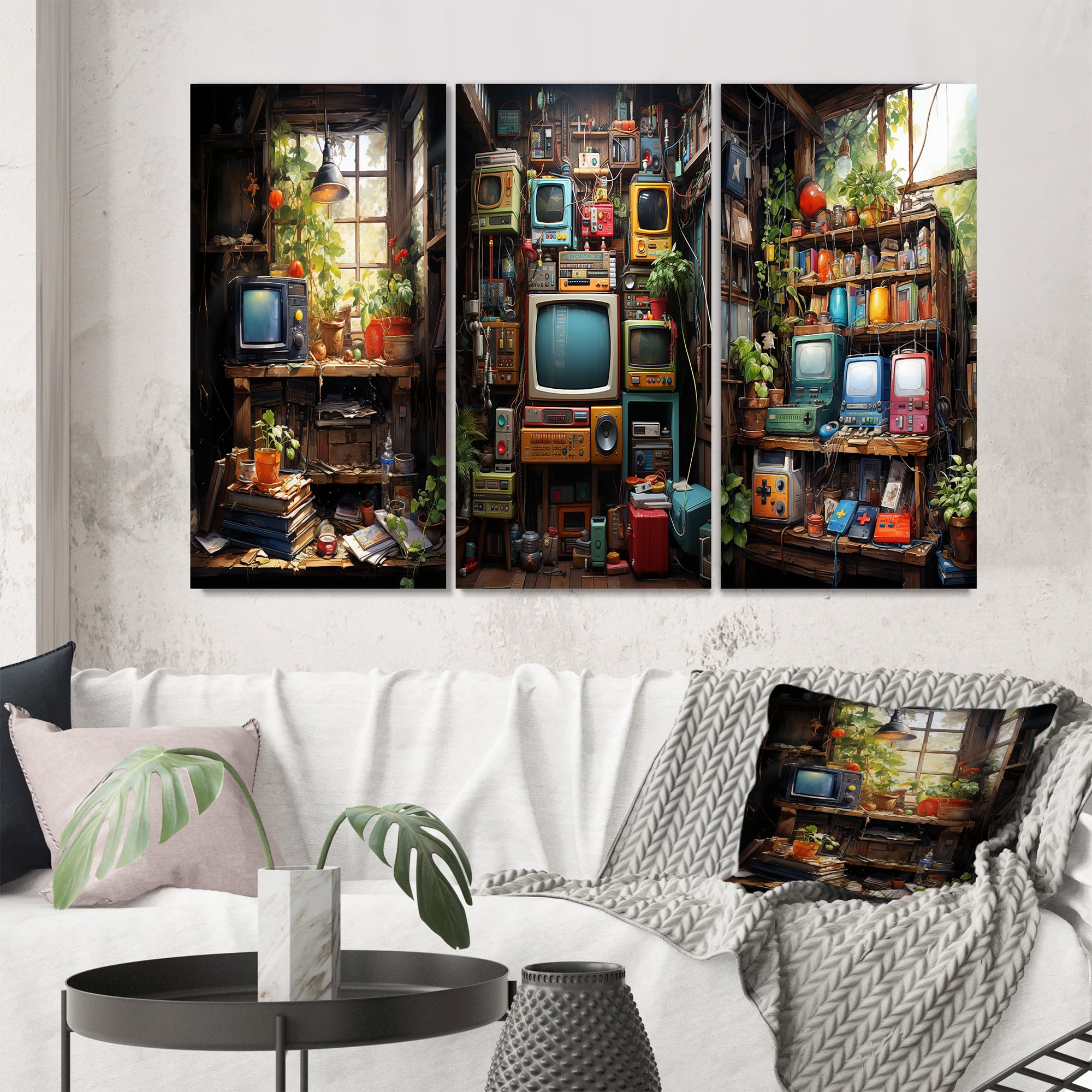Designart "Dreamy Reflection on Vintage Video Games II" Entertainment ...