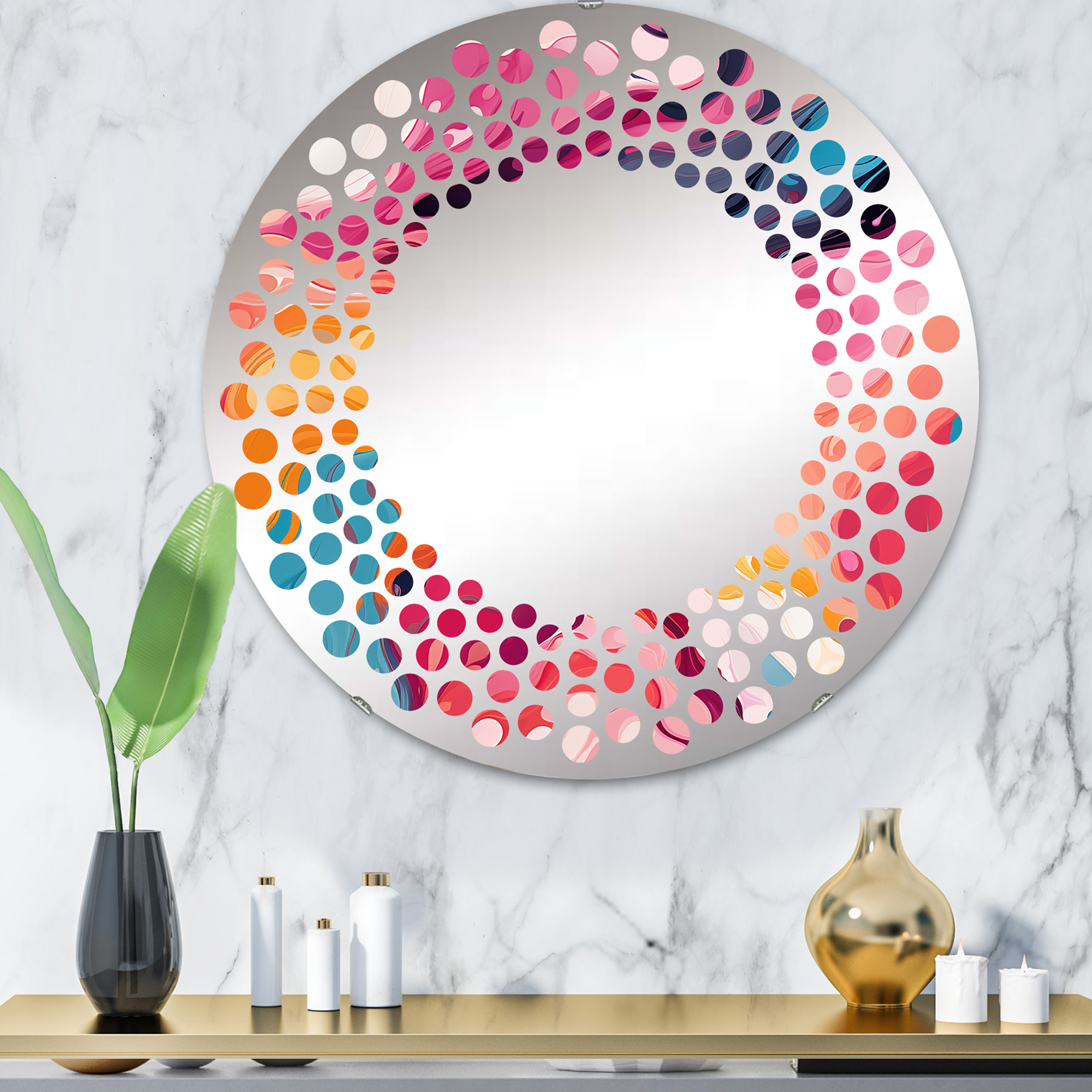 Designart "Dynamic Brushstrokes in Pop Art Style" Abstract Polka Dot ...