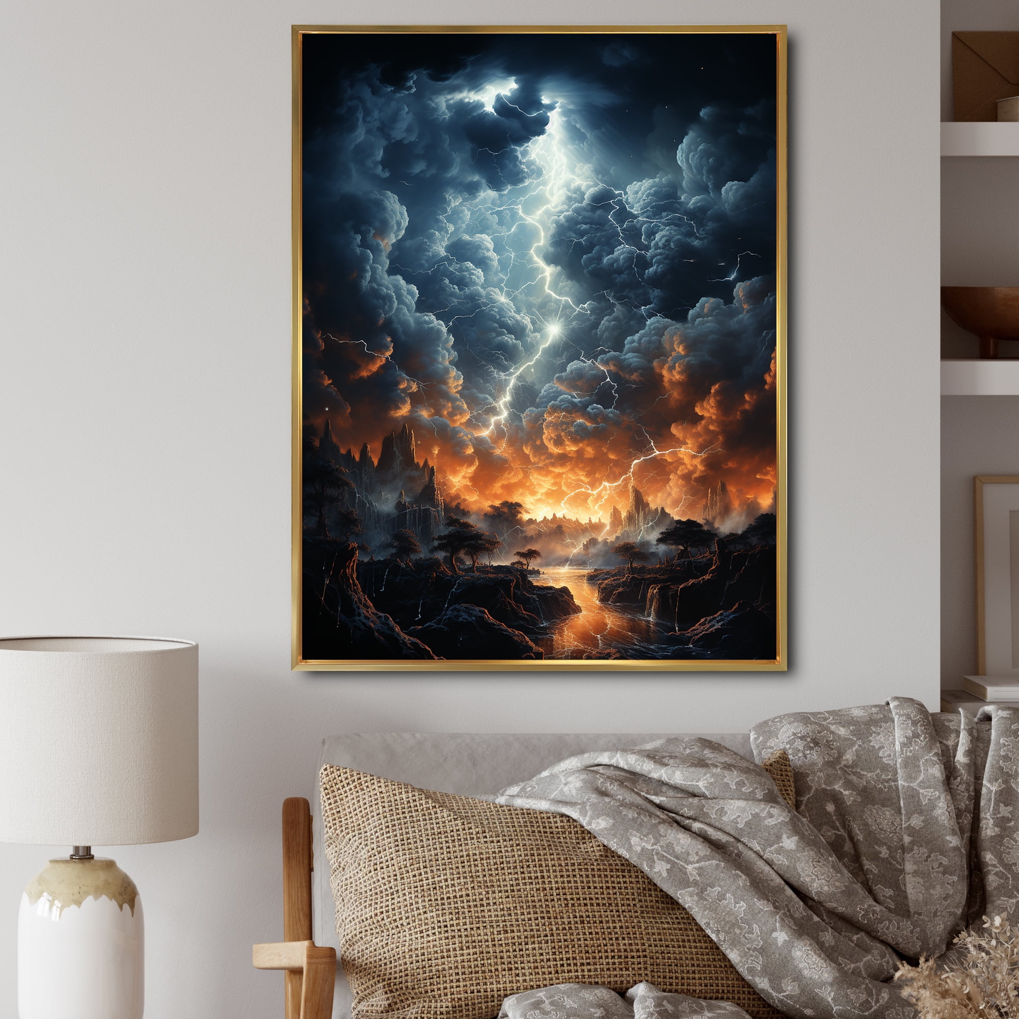 Designart "Dynamic Illumination of Lightning" Landscape & Nature ...