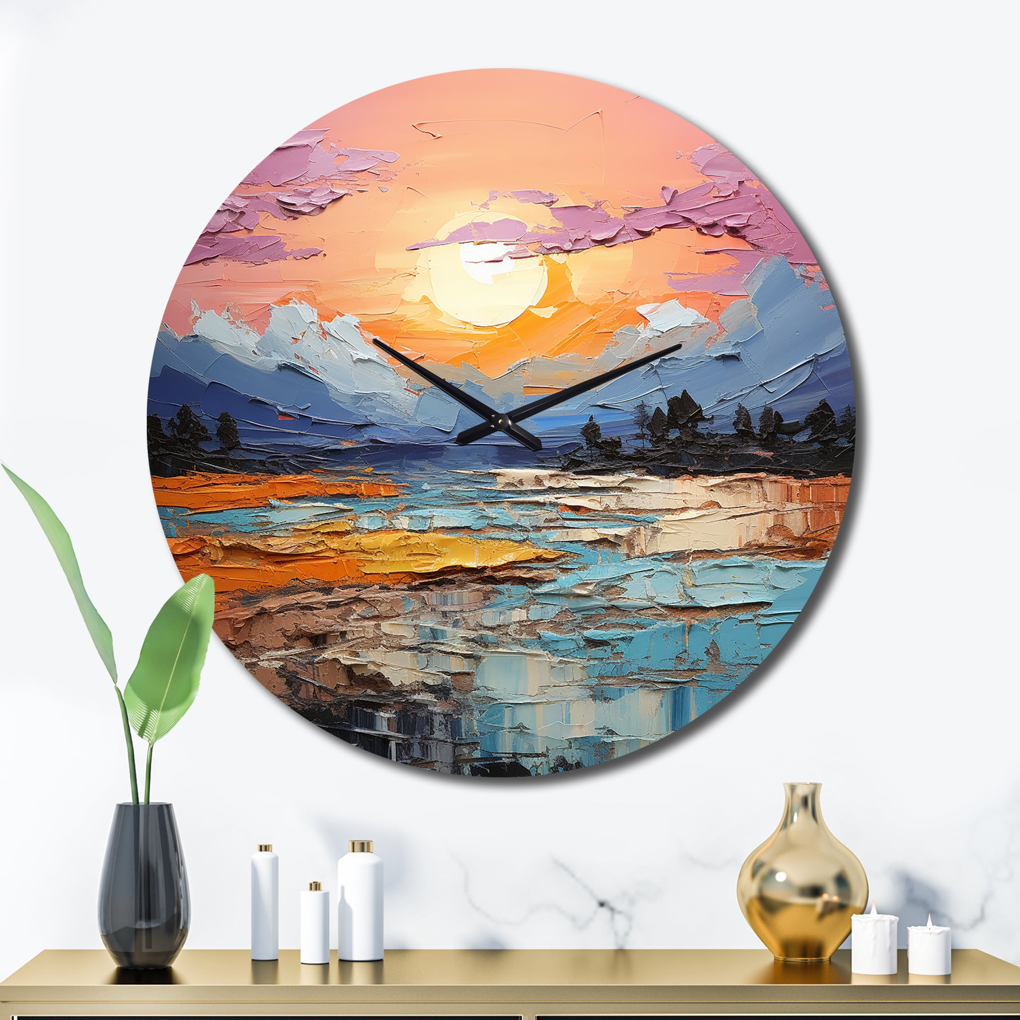 Designart "EFlowal Terrain II" Abstract Impressionism Oversized Wall ...