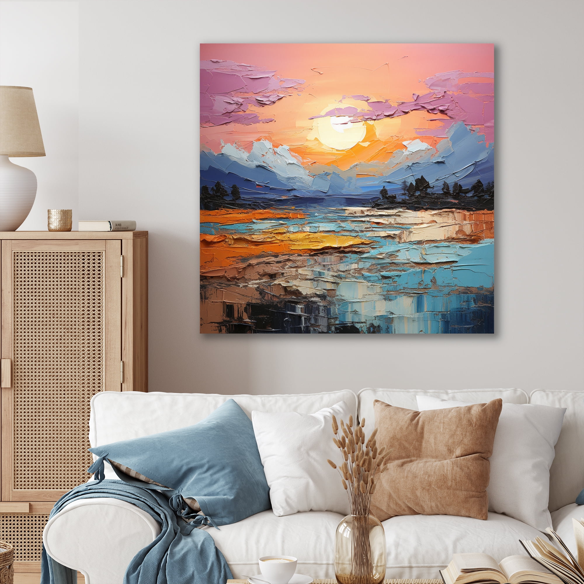 Designart "EFlowal Terrain II" Abstract Impressionism Wall Art Living ...