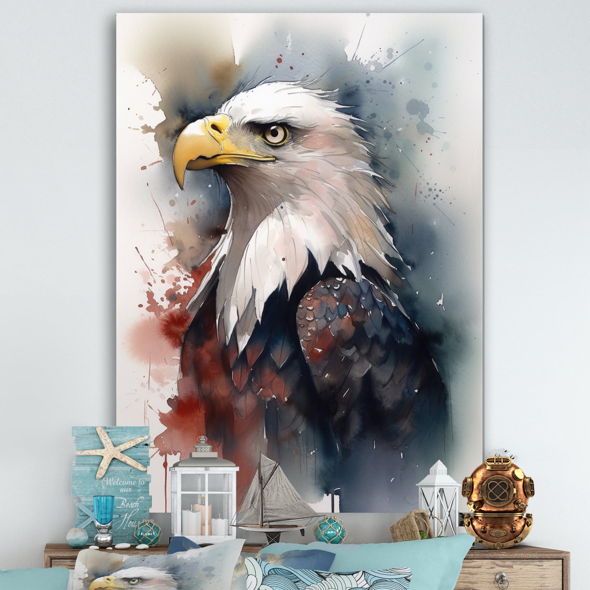 Designart "Eagle Portrait II" Animals Eagle Canvas Art Print - Walmart.com