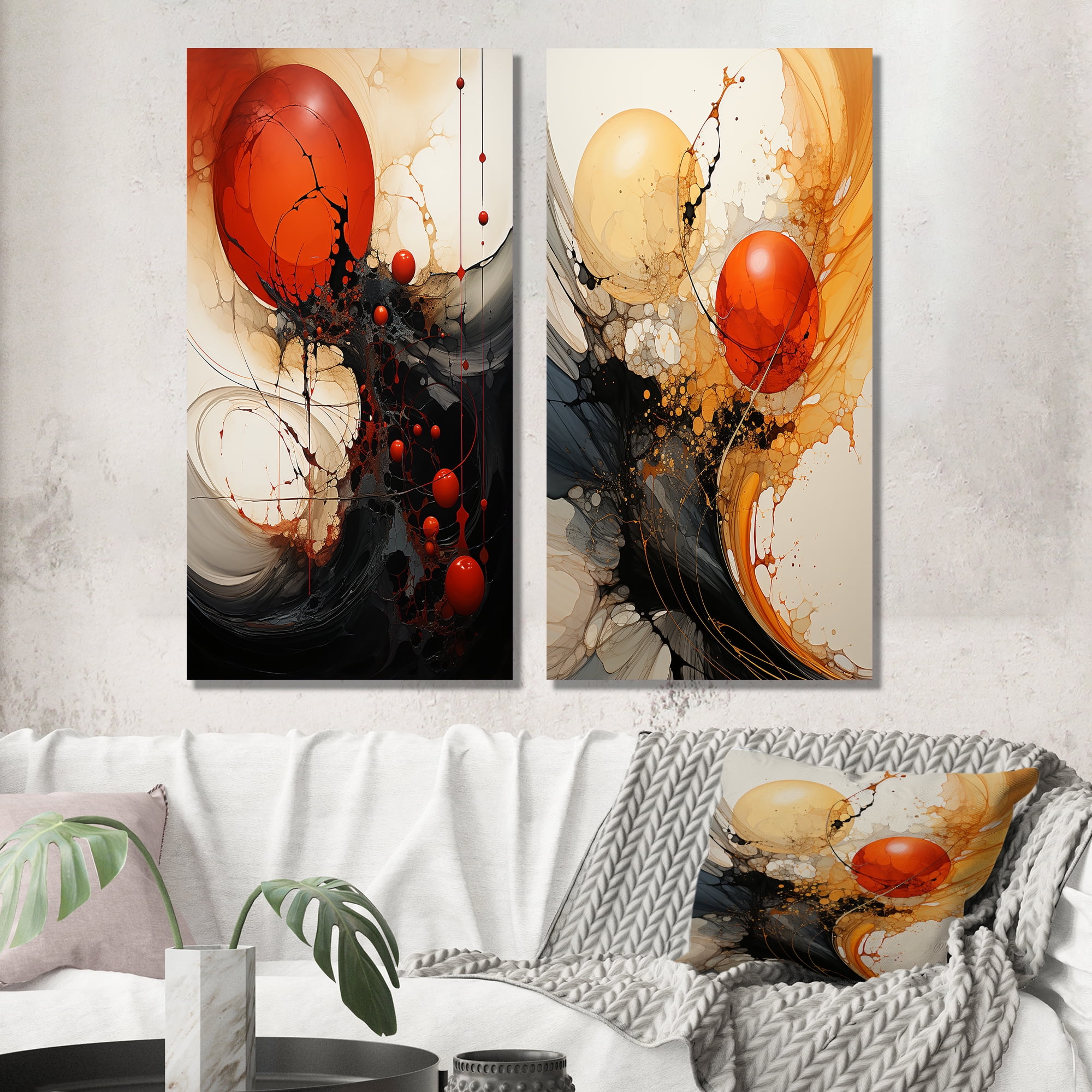 Designart "Earthly Conversations Dynamic Shapes VI" Abstract Shapes ...