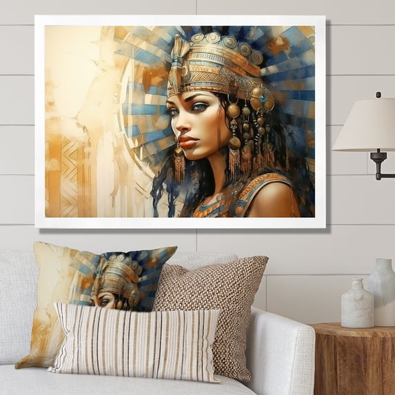 Designart "Egyptian Elegance Gold and Blue Pharaoh's Woman IV ...
