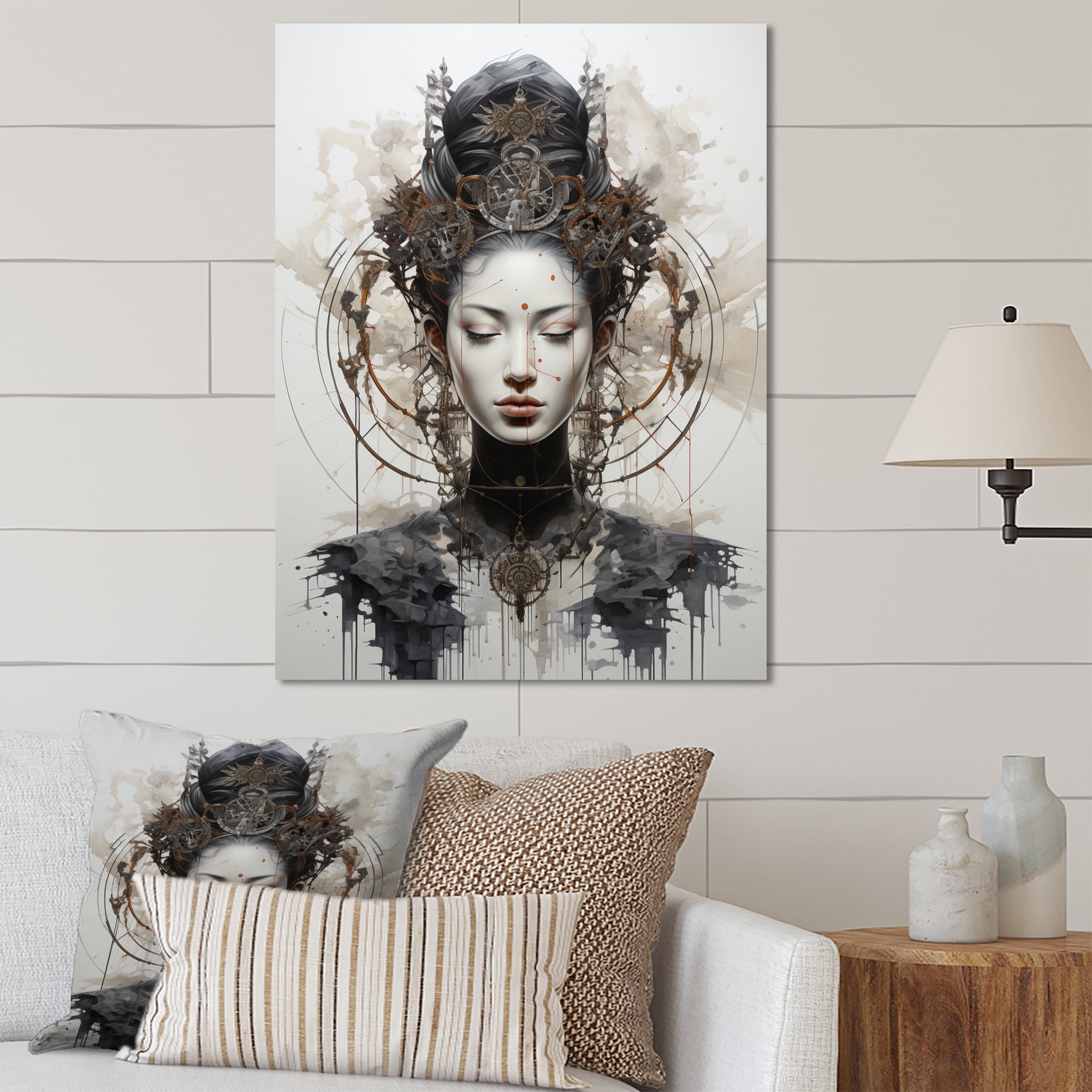 Designart "Eightfold Path Grey Buddhism" Buddhism Metal Art Living Room ...