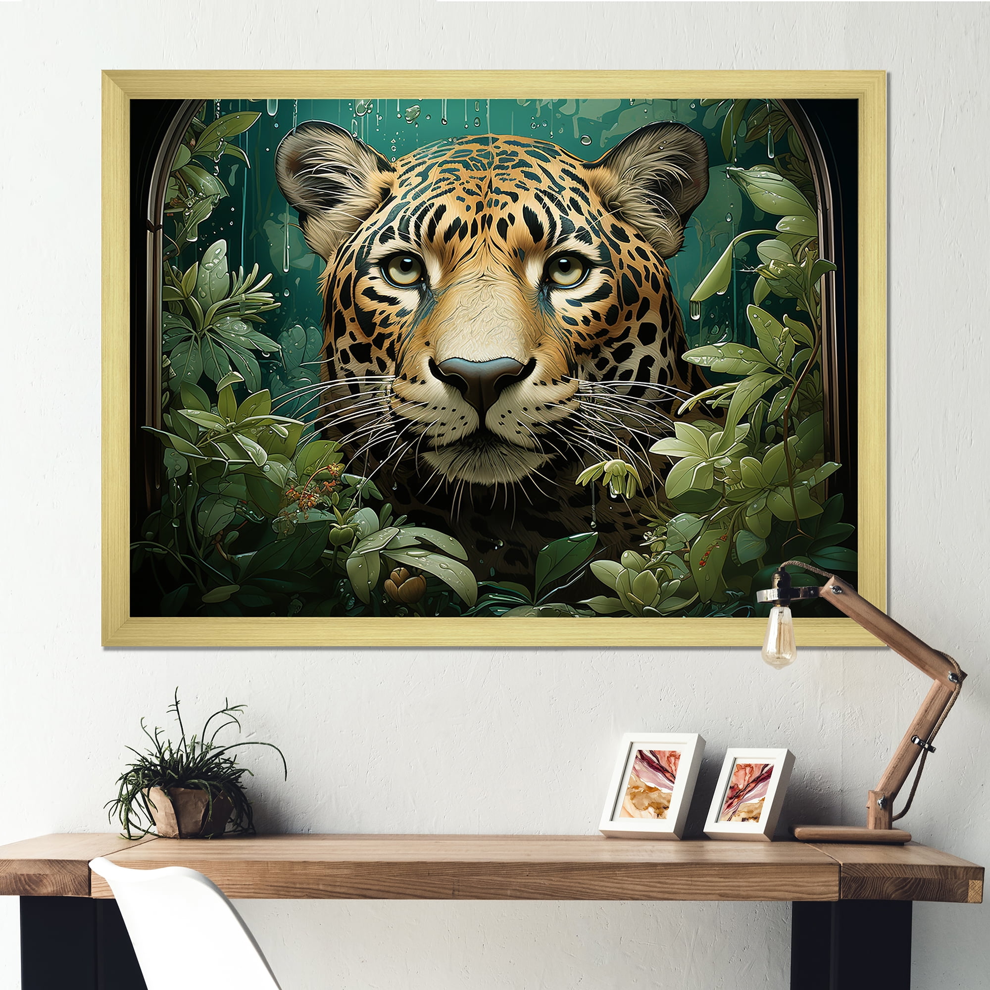 Designart "Elated Panthera In Rainforest" Animals Leopard Picture ...