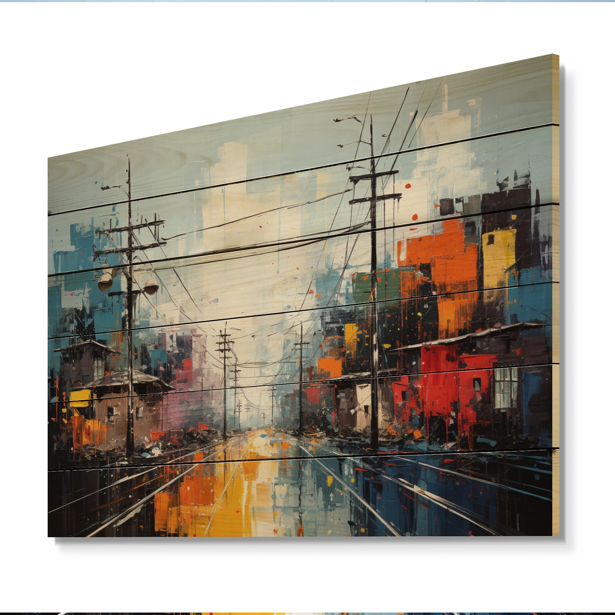 Designart "Electric Intersections Power Lines wall art I" Power Lines ...