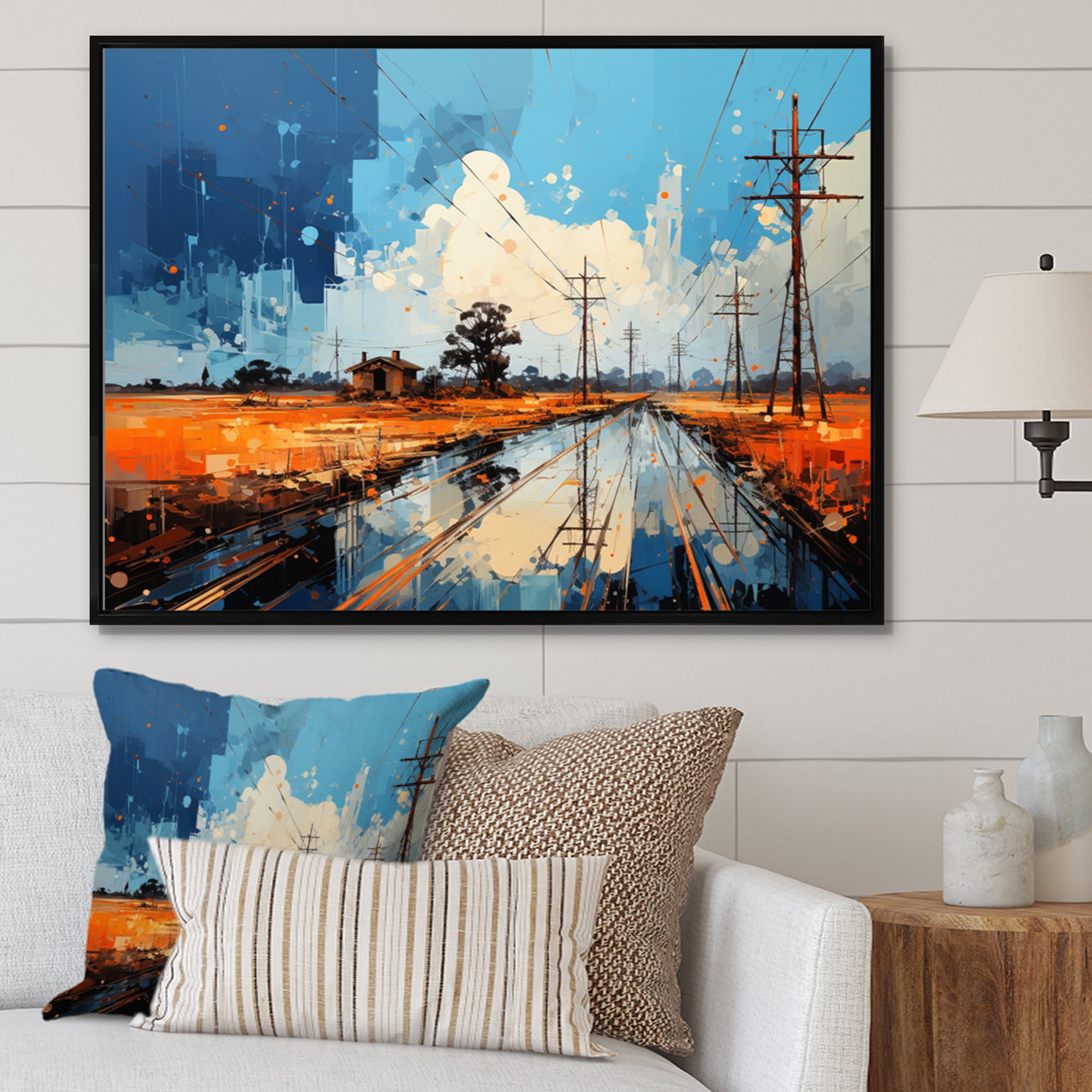 Designart "Electric Intersections Power Lines wall art II" Power Lines ...