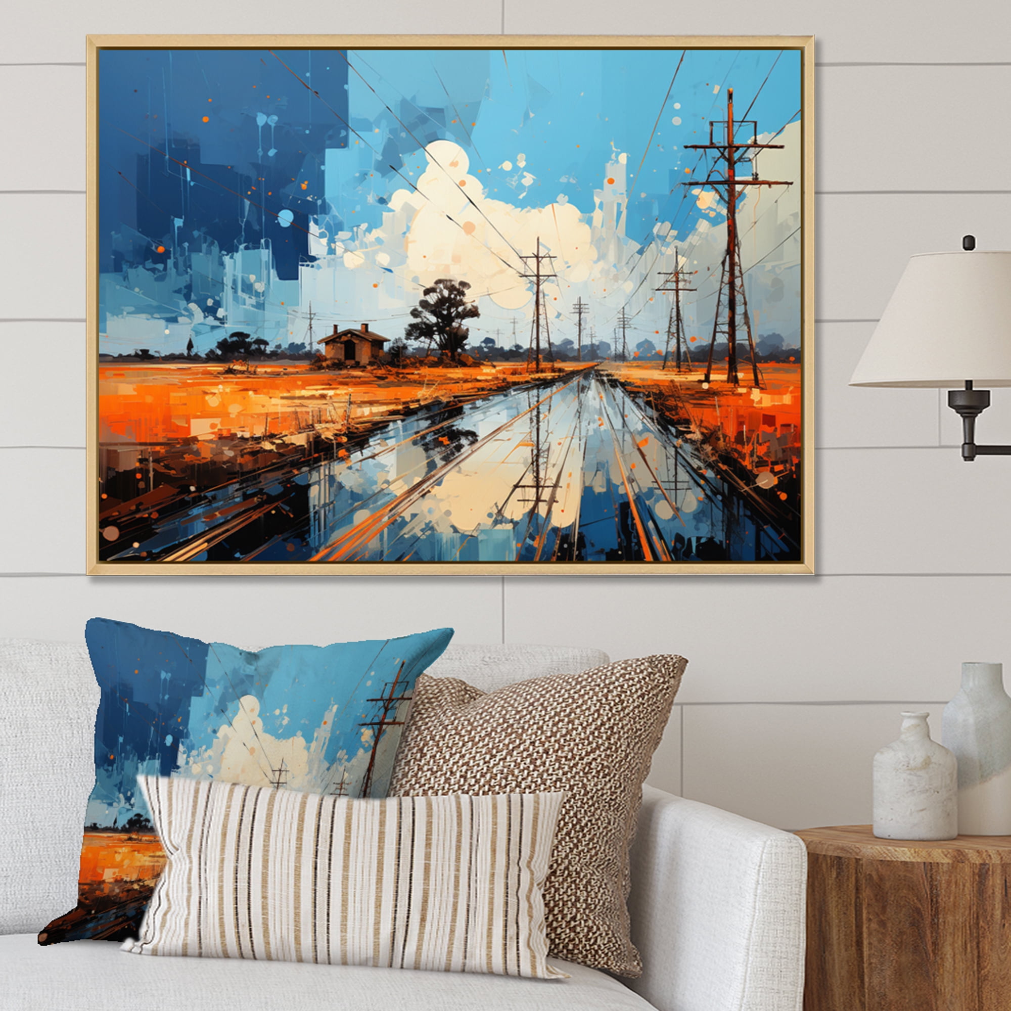 Designart "Electric Intersections Power Lines wall art II" Power Lines ...