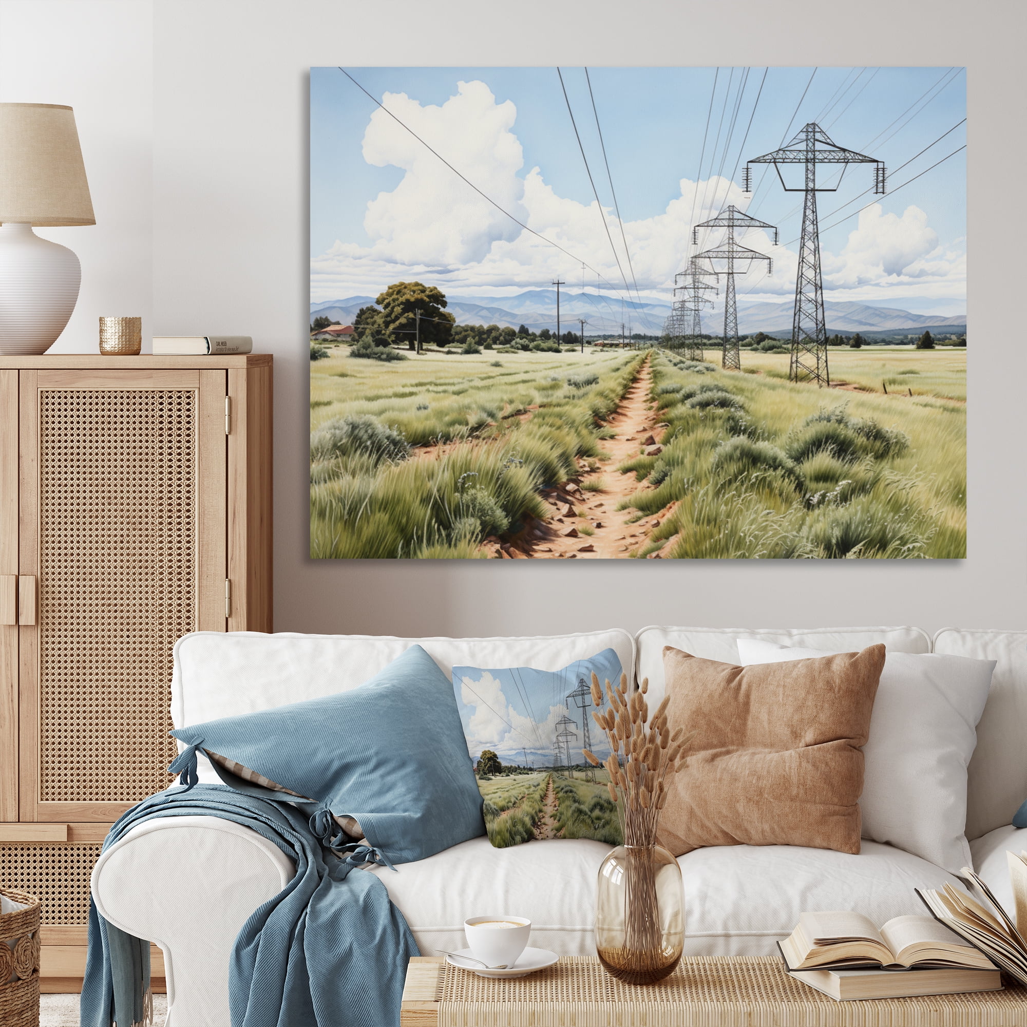 Designart "Electric Reverie Power Lines wall art V" Power Lines Wall ...