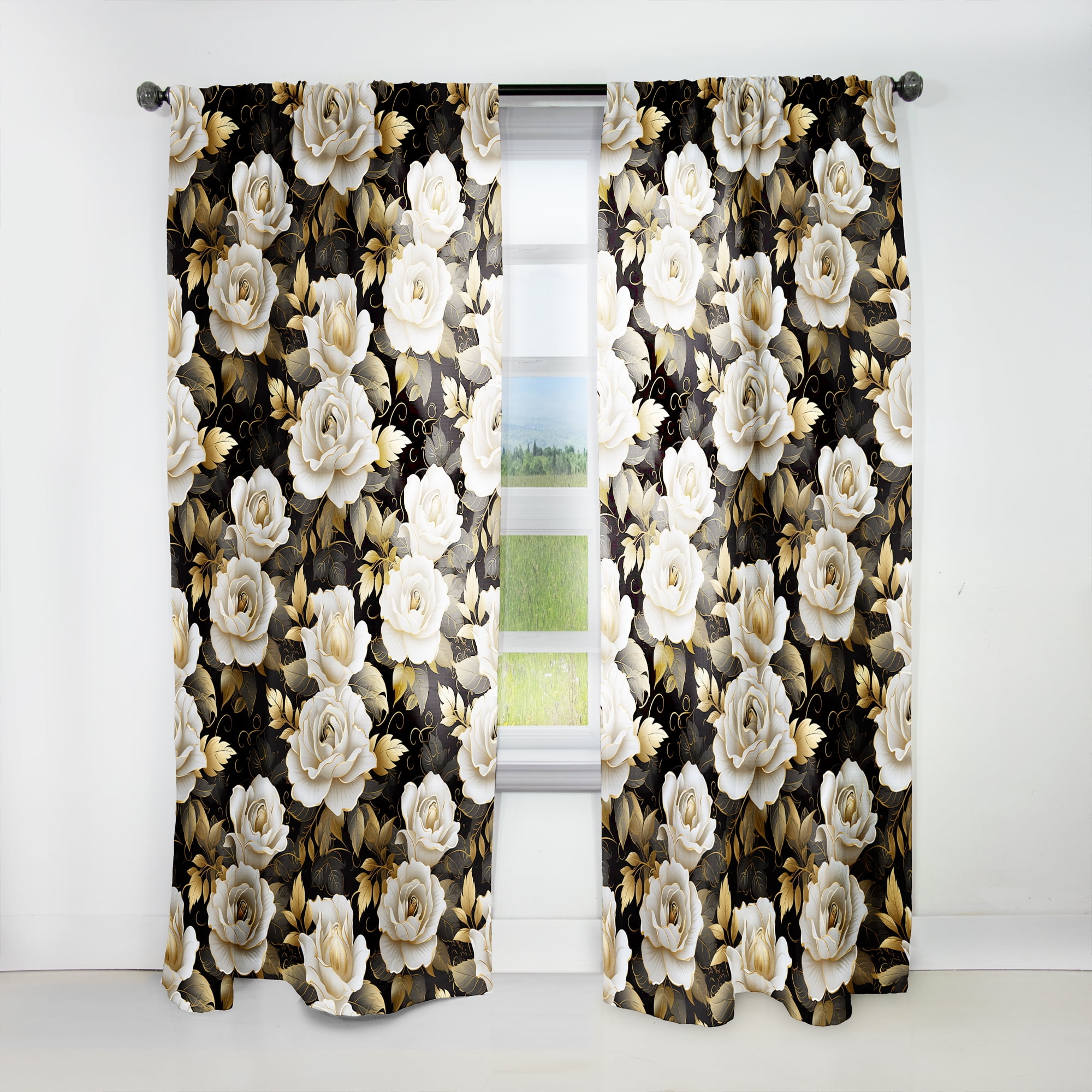 Designart "Elegance In A Timeless Beige Rose Bouquet IV" Rose Room ...