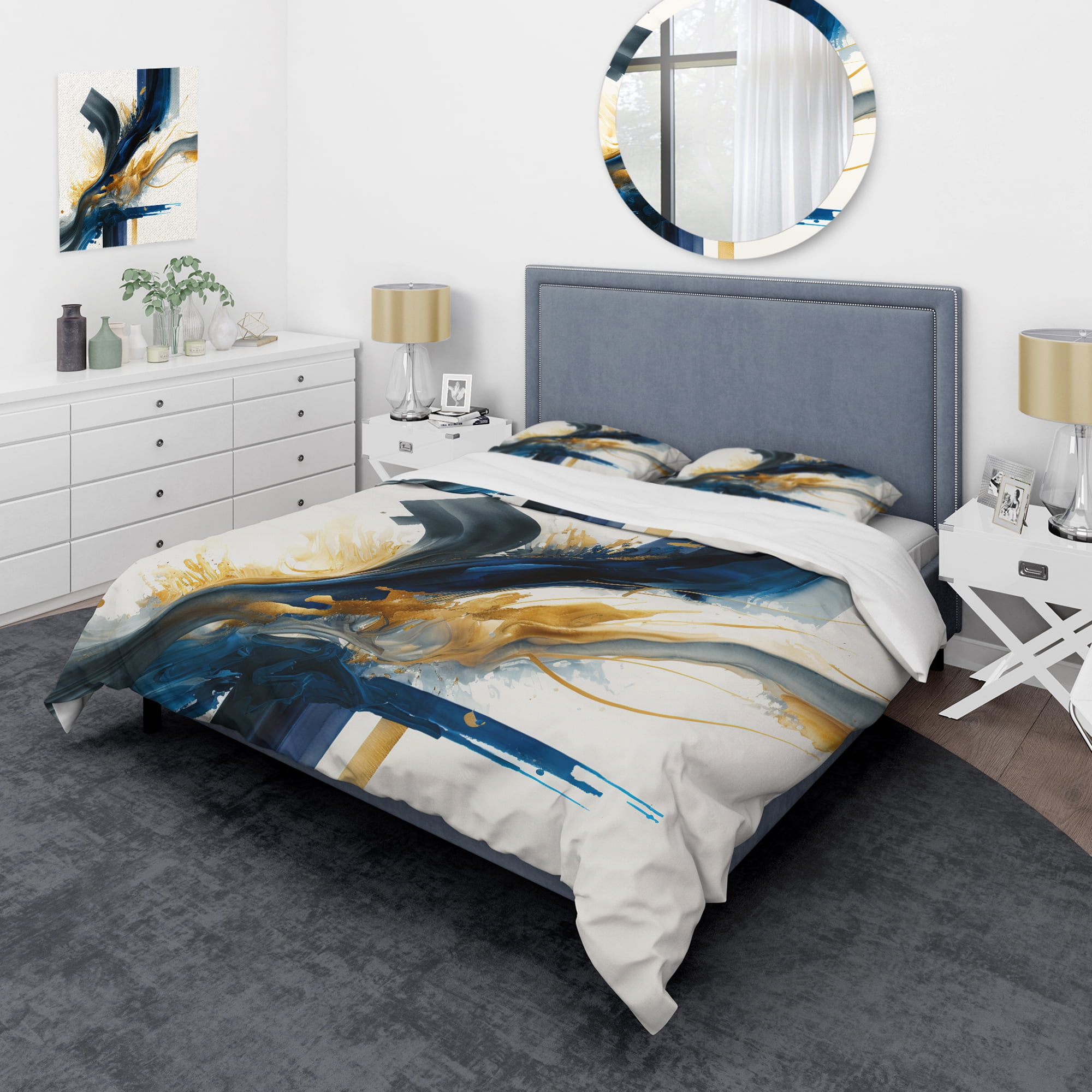 Designart "Elegance in Spiral Abstraction I" Modern Bedding Covert Set ...