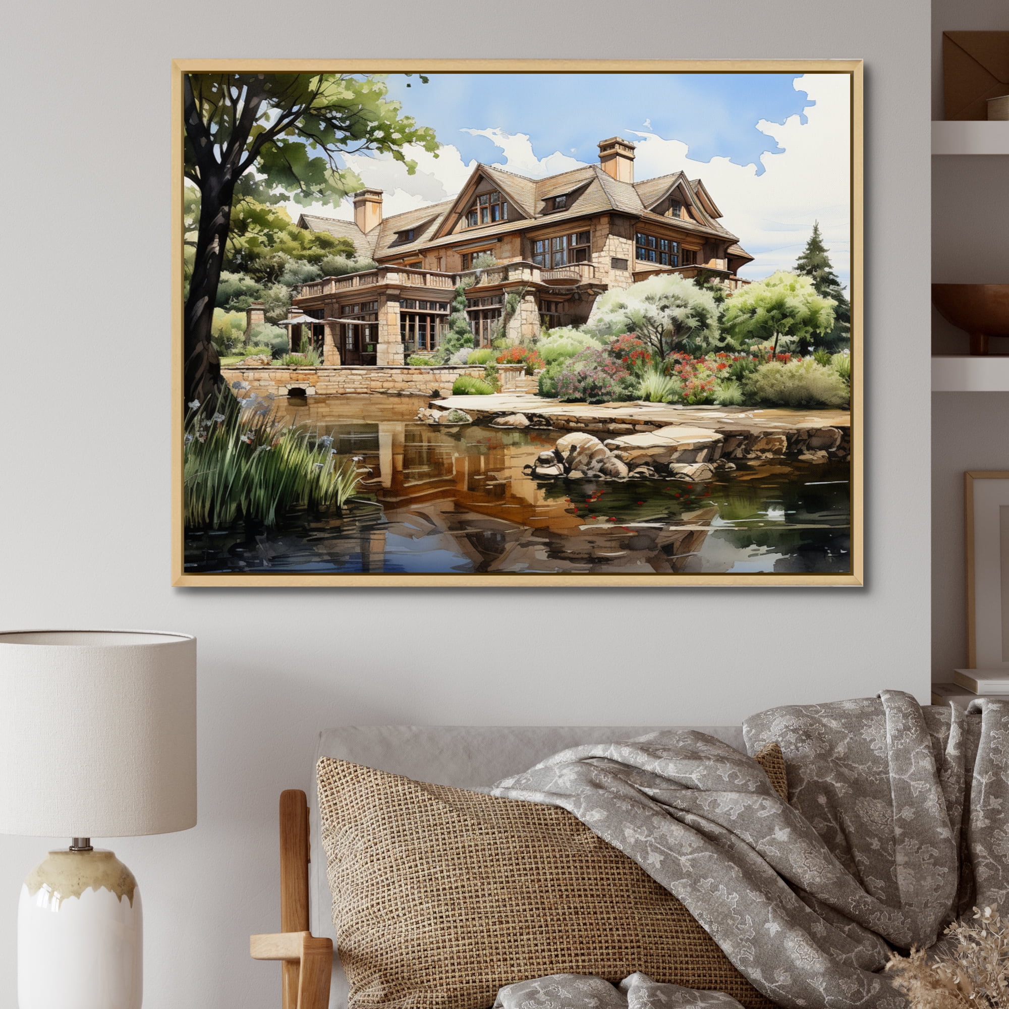 Designart "Elegant Retreat Country Clubs painting V" Architecture ...