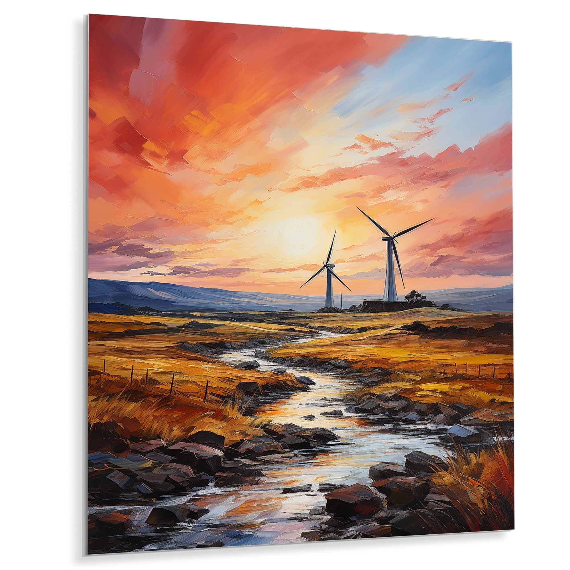 Designart "Elemental Forces in Wind Turbines I" Wind Turbines Metal ...
