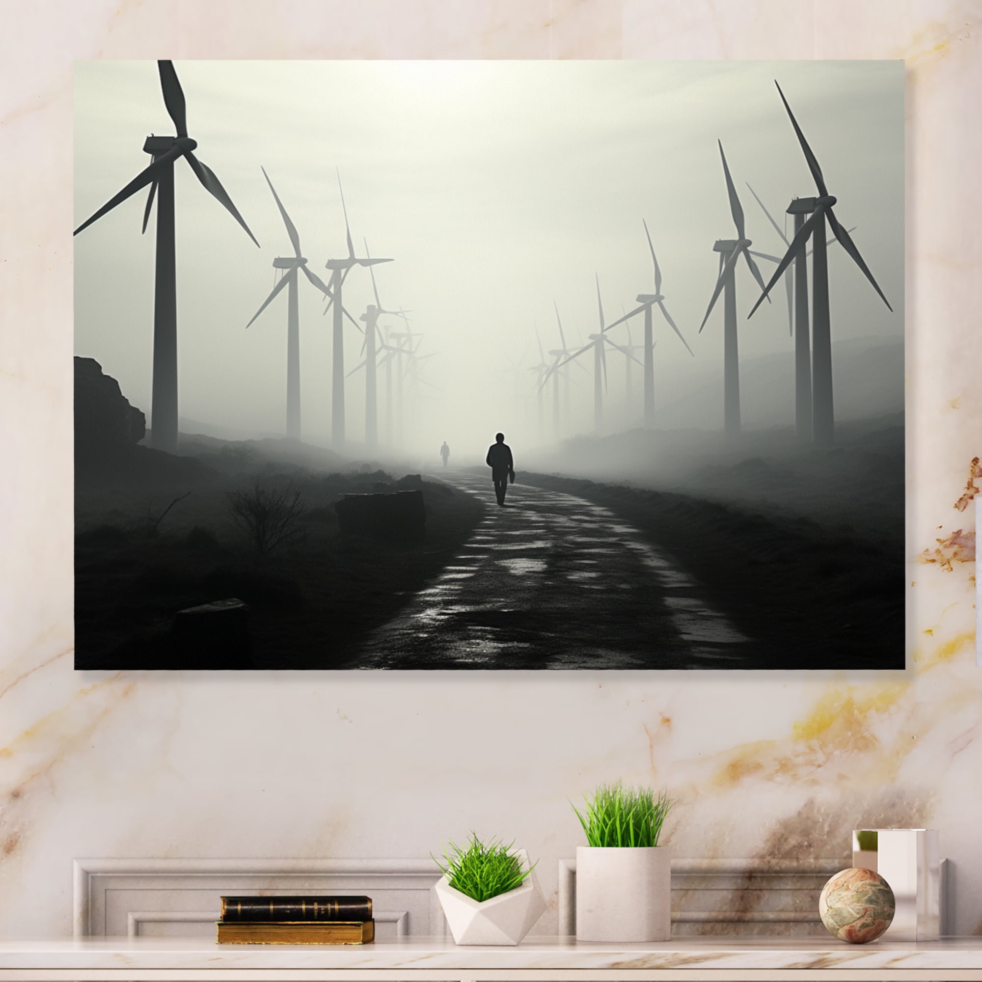 Designart "Elemental Forces in Wind Turbines III" Wind Turbines Metal ...