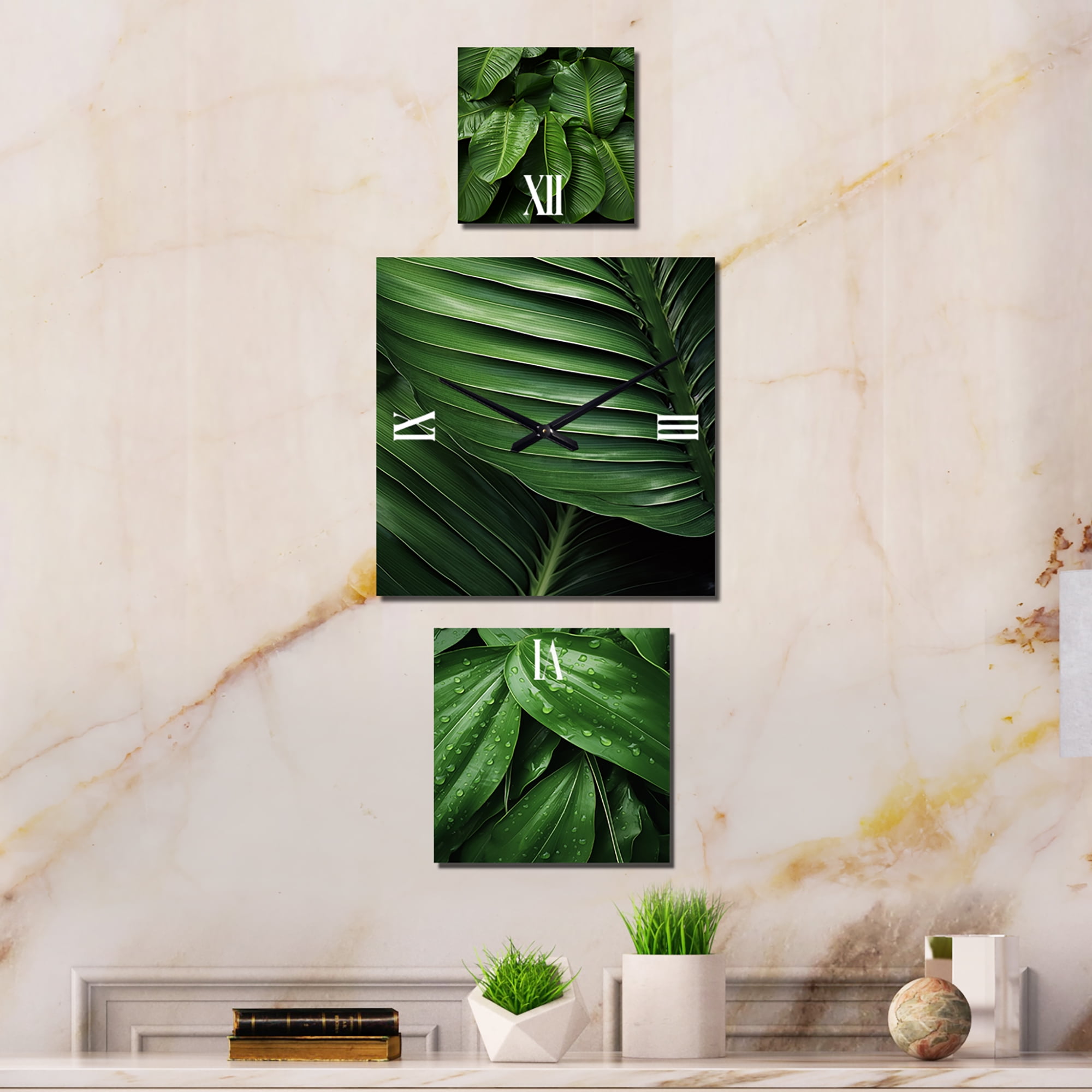 Designart "Embracing Exotic Palmscape in Emerald Hues" Palms & Palm ...