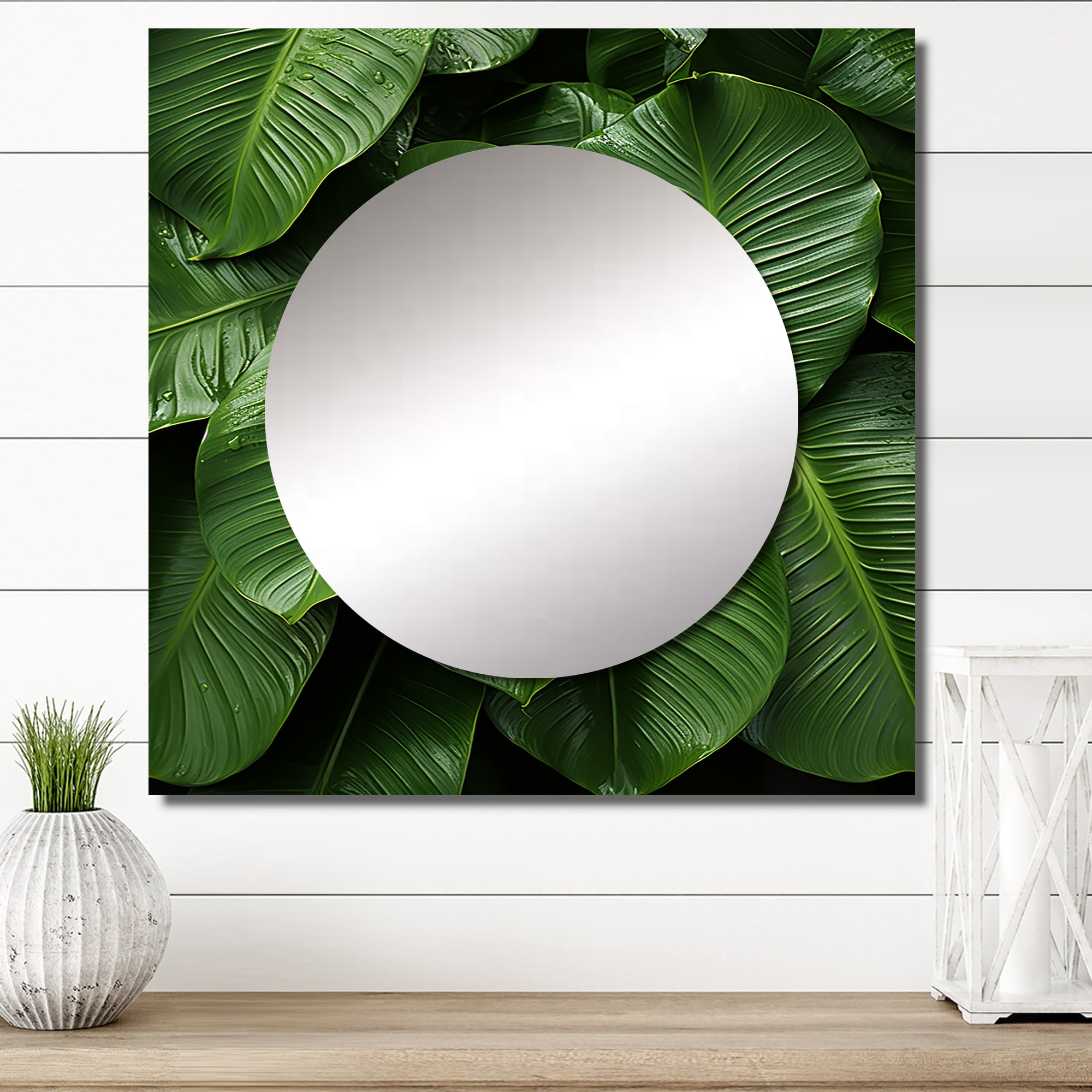 Designart "Embracing Exotic Palmscape In Emerald Hues" Palms & Palm ...