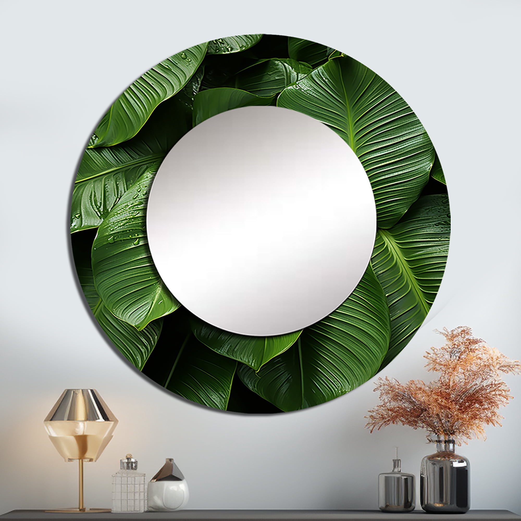 Designart "Embracing Exotic Palmscape In Emerald Hues" Palms & Palm ...