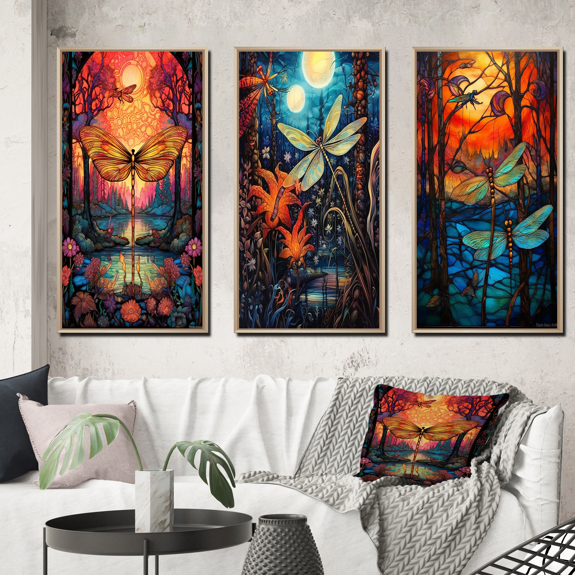 Designart "Enchanted Forest Majestic Dragonfly II" Animals Dragonfly ...