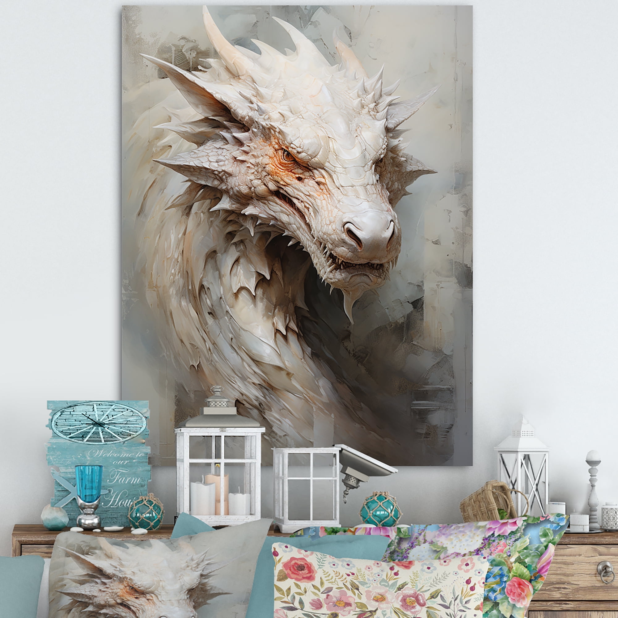Designart "Enchanting Realm Of The Dragon III" Dragons Wall Decor ...