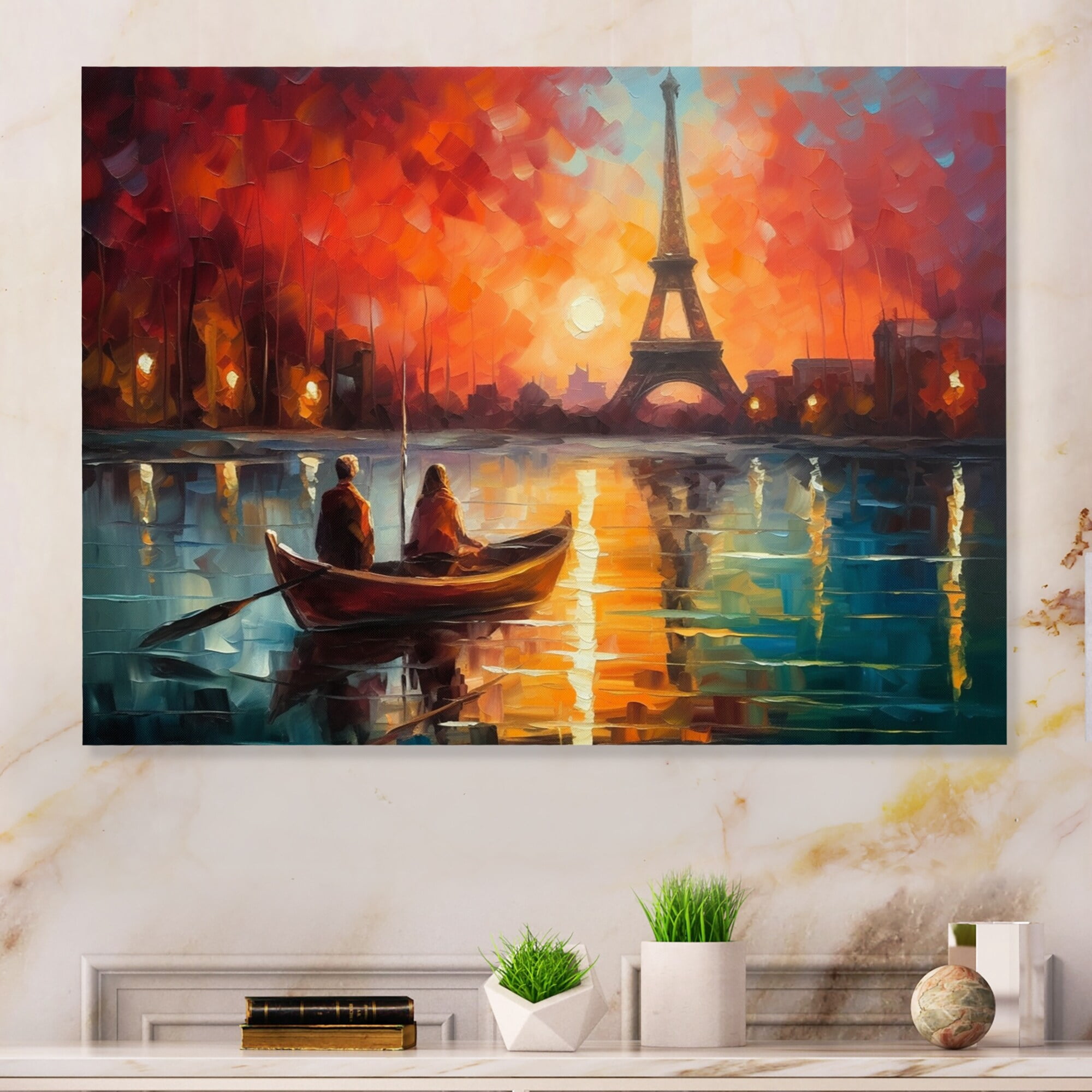 Designart "Enchanting Waterside Evening I" Romantic Metal Art Print ...