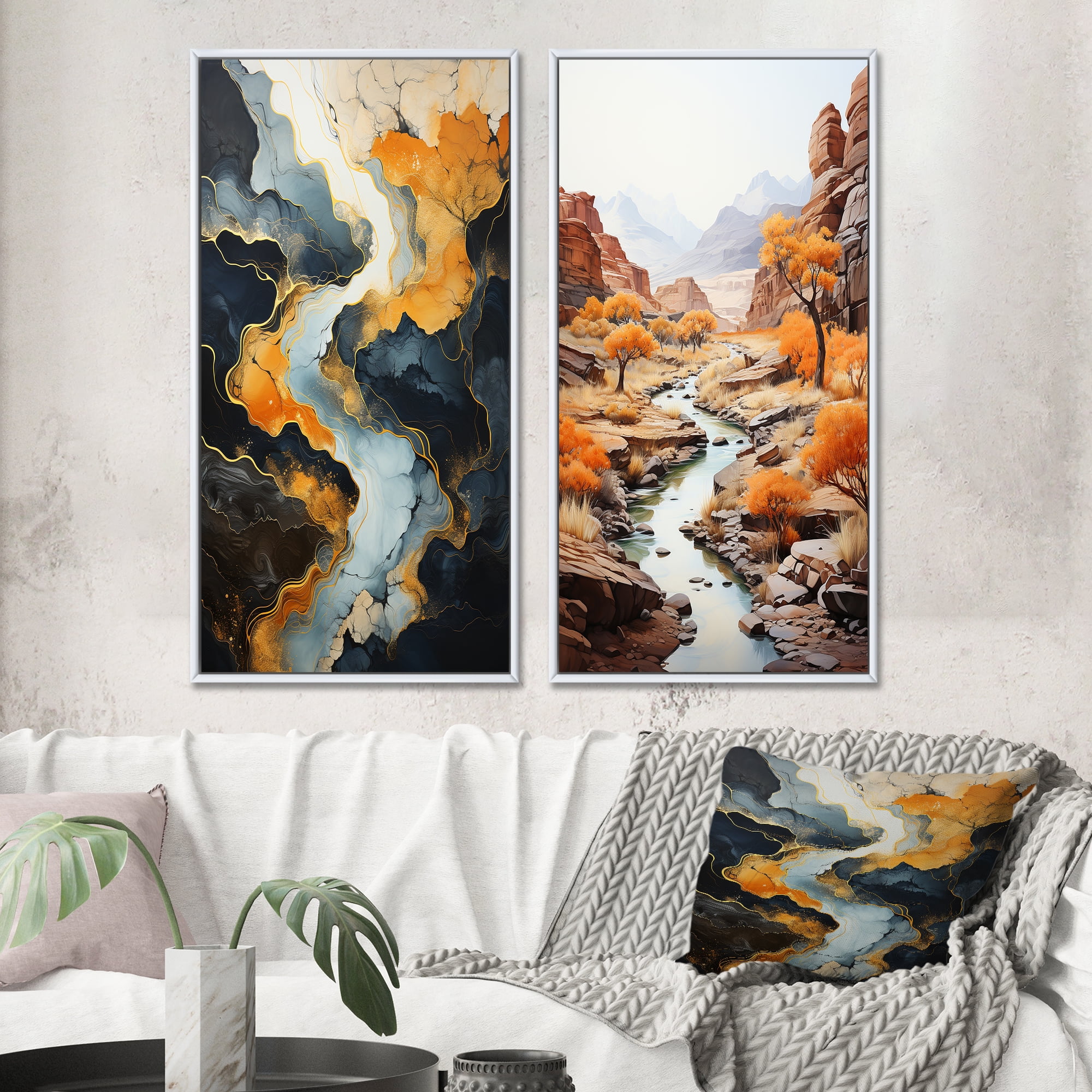 Designart "Endless Journey Along the Meandering River V" River Mountain ...