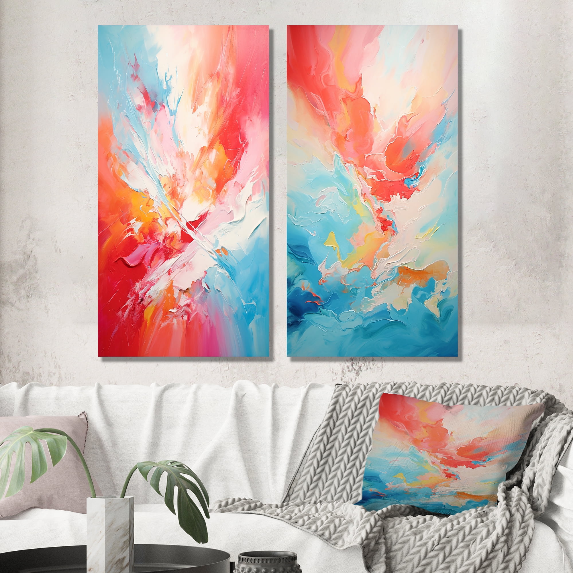 Designart "Energetic Eruptions Mid Century Artistry III" Abstract Wall ...