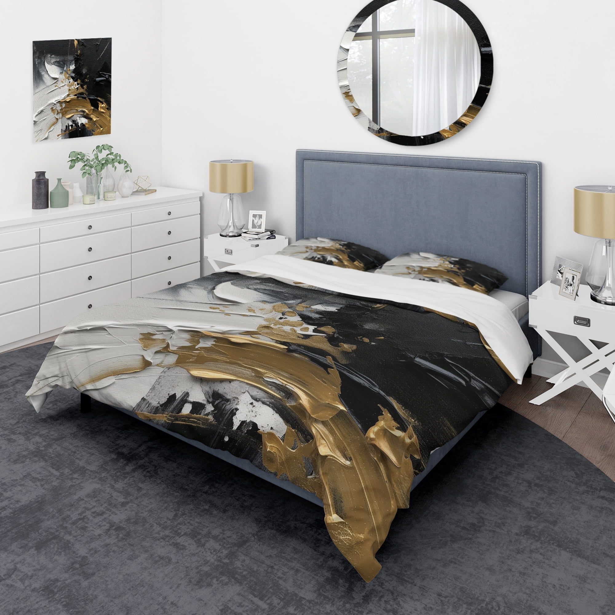 Designart "Enigmatic Awakening VII" Abstract Bedding Covert Set ...