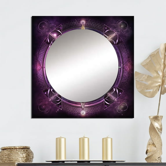 Designart "Enigmatic Magenta Divine Chakra Gateway II" Modern Geometric ...