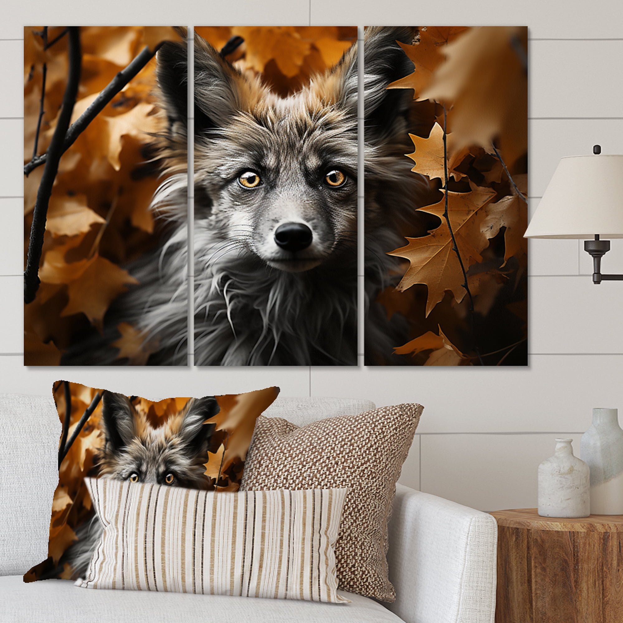 Designart "Enigmatic Woodland Fox" Animals Metal Wall Art Set - Walmart.com