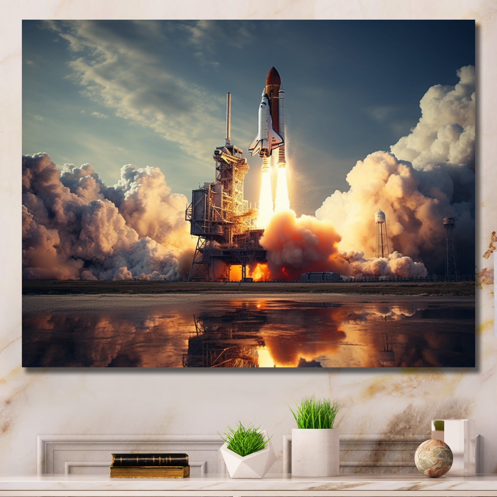 Designart "Epic Launch Space Shuttle wall art I" Space Shuttle Canvas ...