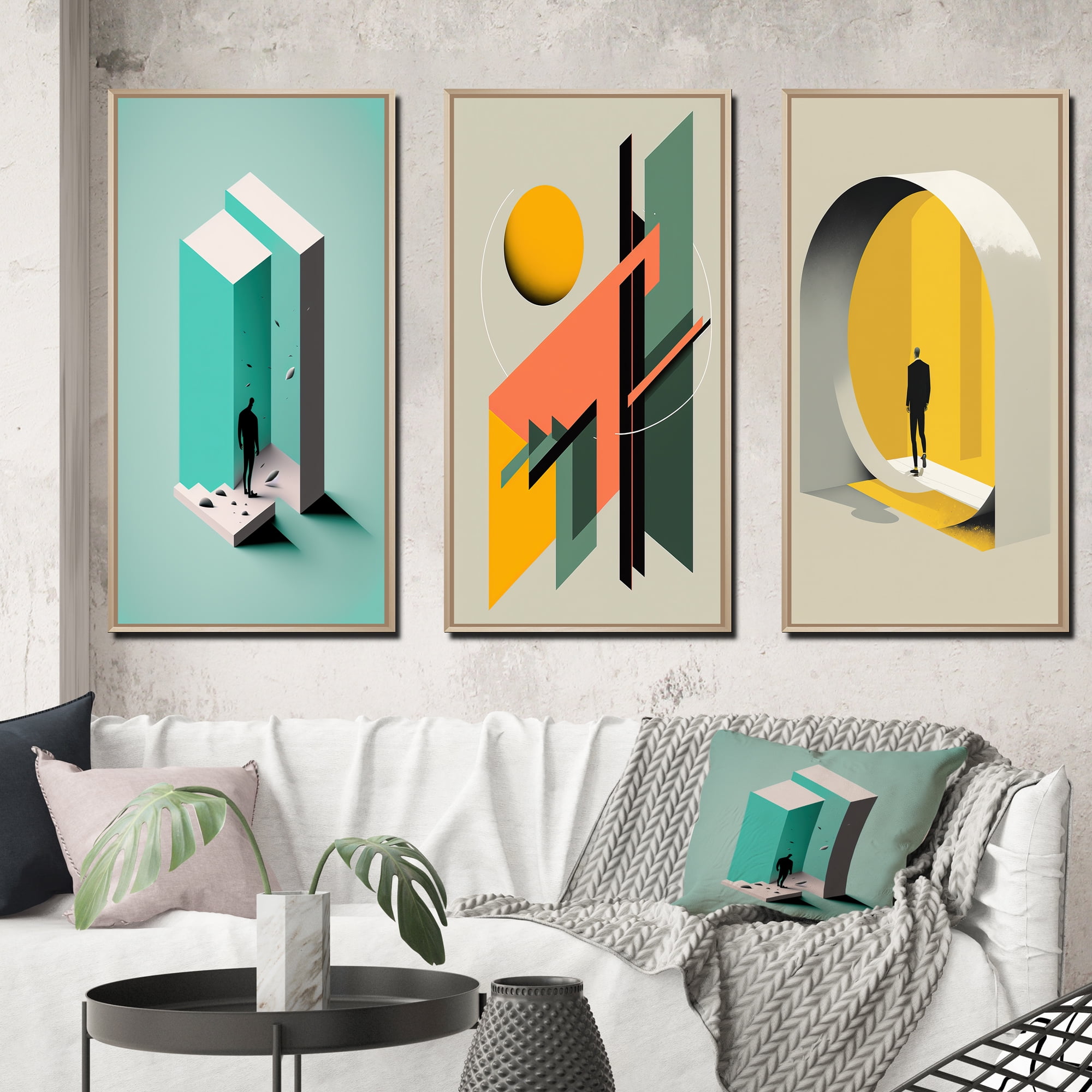 Designart "Essential Shapes in Reality's Reflection I" Minimalism ...