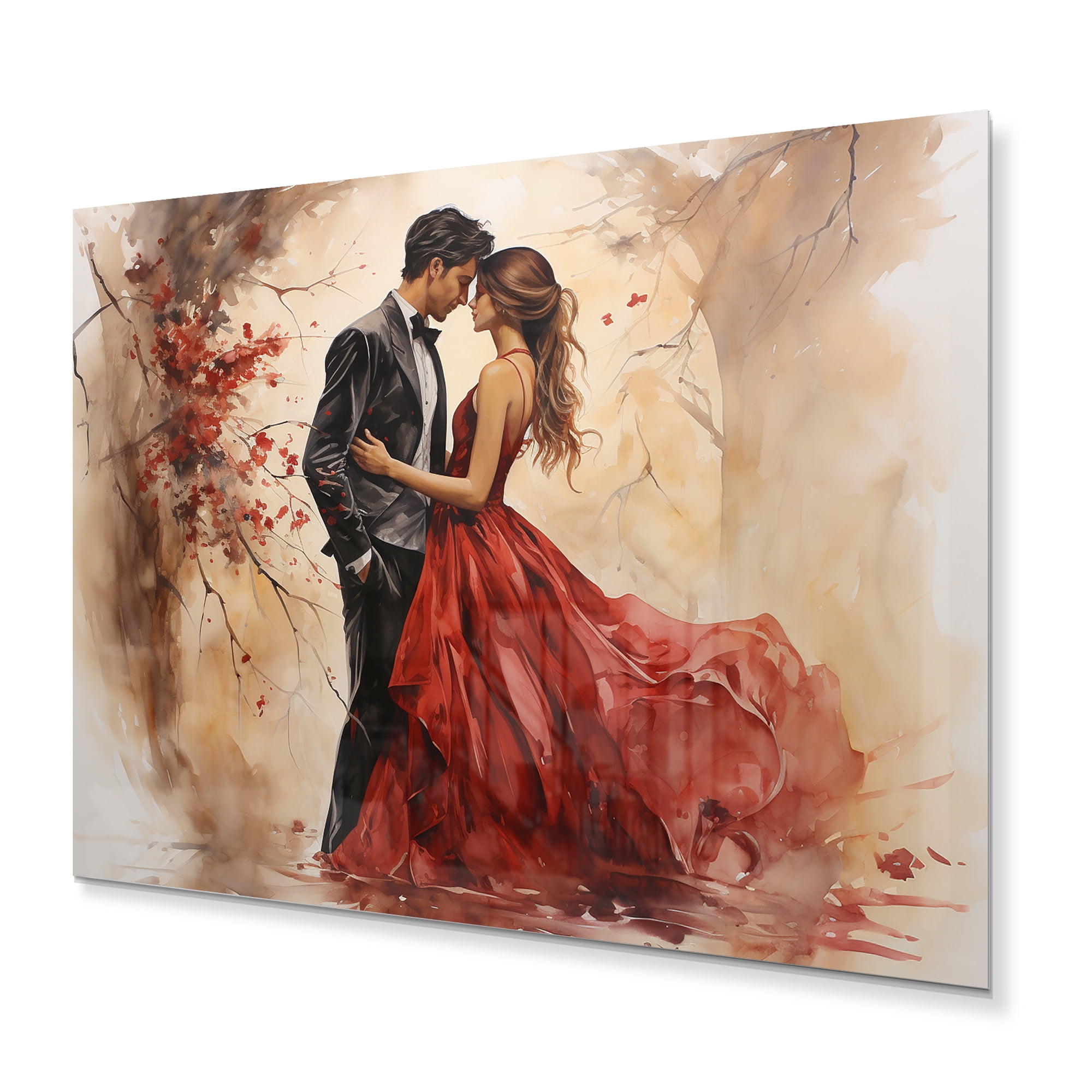 Designart "Eternal Love of the Wedding Couple" Romantic Metal Wall Art ...