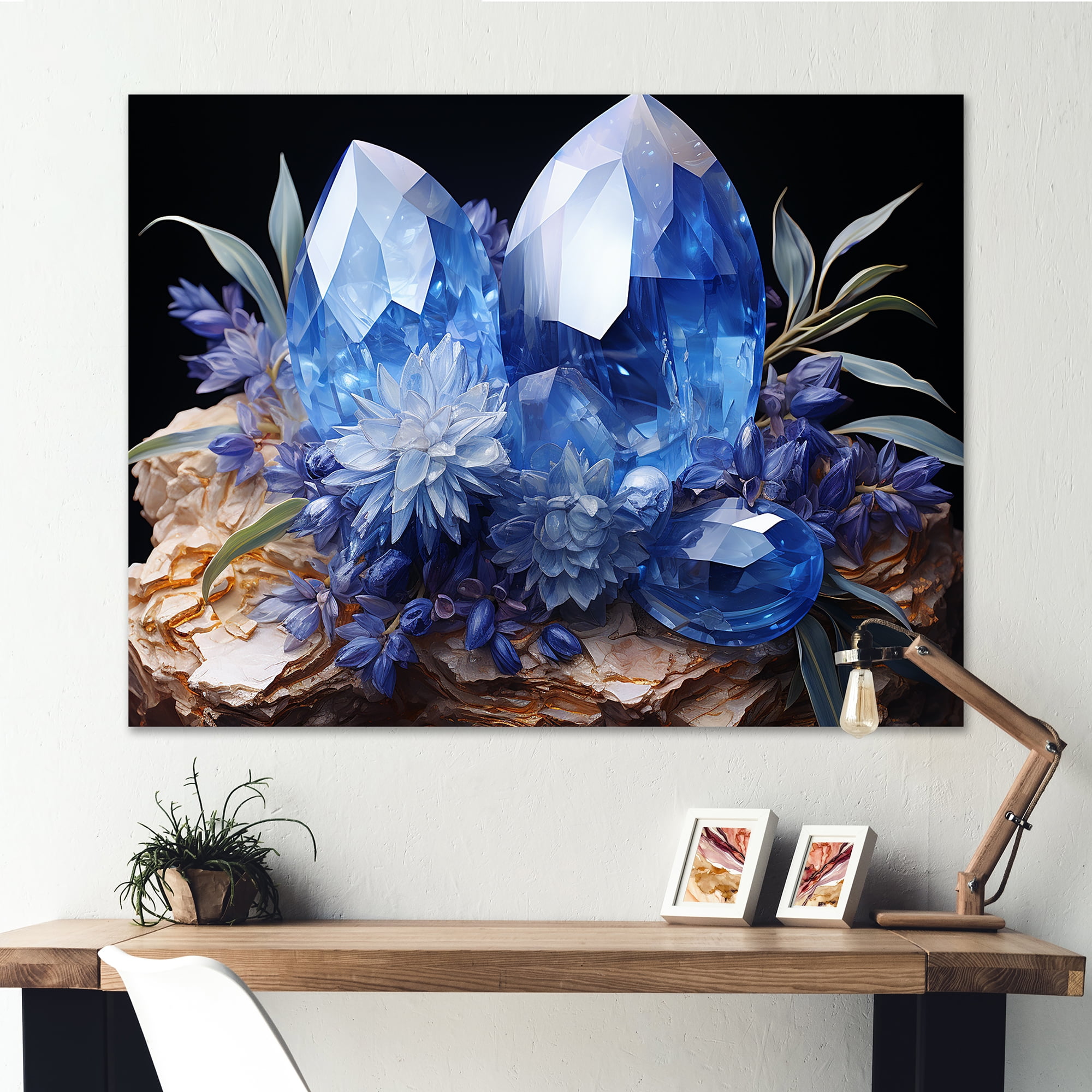 Designart "Ethereal Blue Quartz Spiritual Stone II" Spiritual Wall Art ...