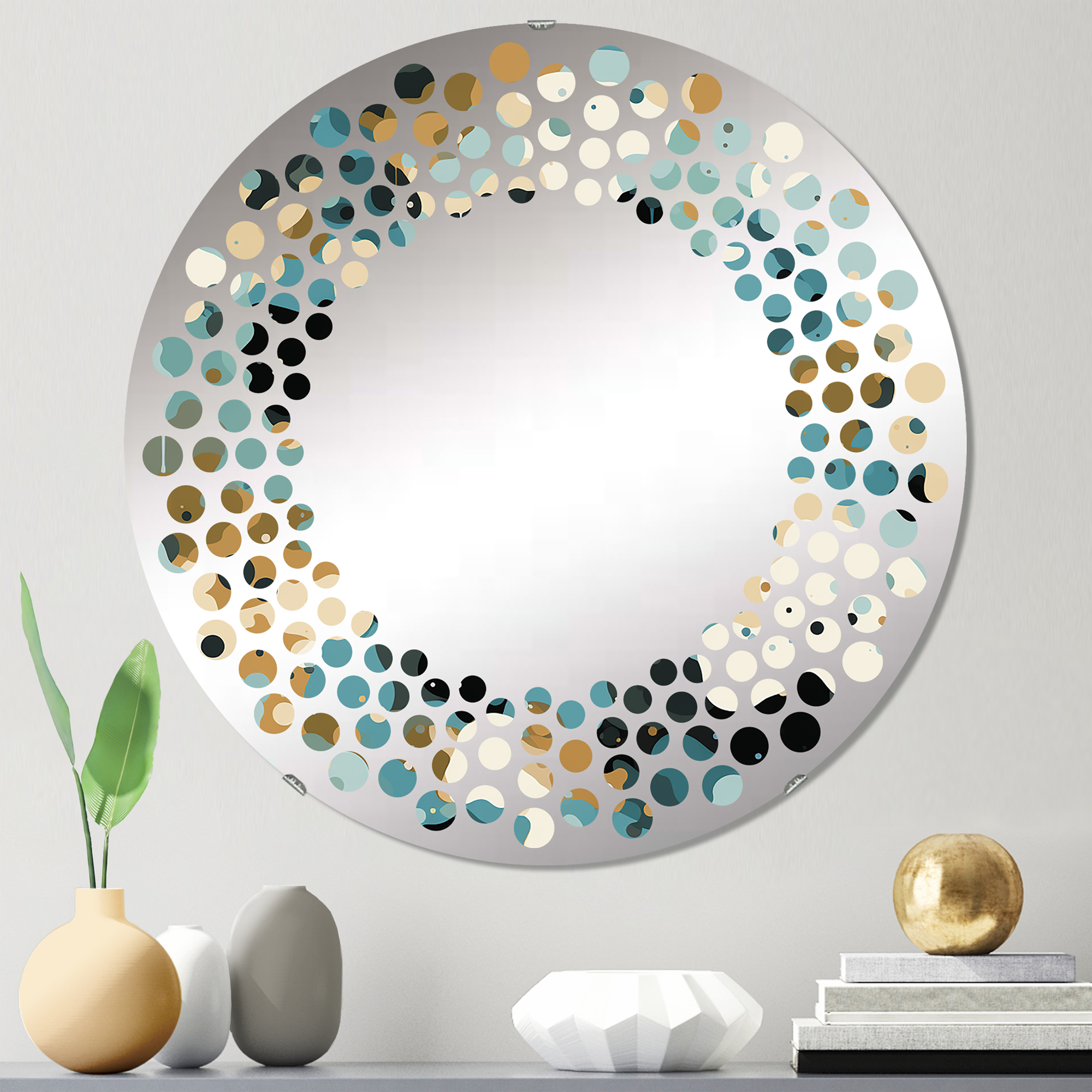 Designart "Ethereal Camo Fantasy" Camouflage Polka Dot Round Wall ...