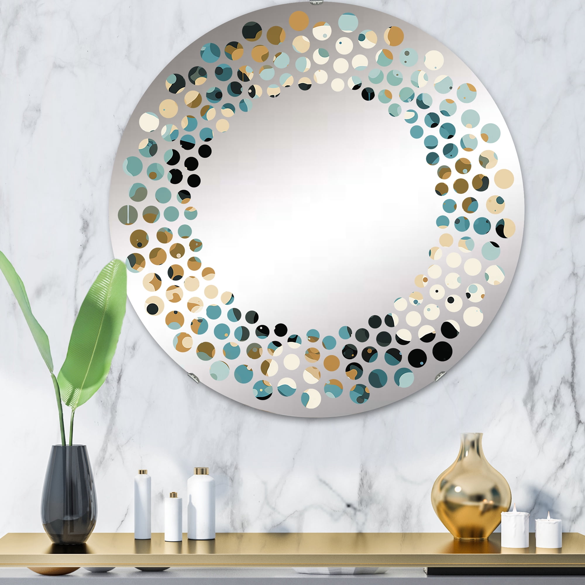Designart "Ethereal Camo Fantasy" Camouflage Polka Dot Round Wall ...