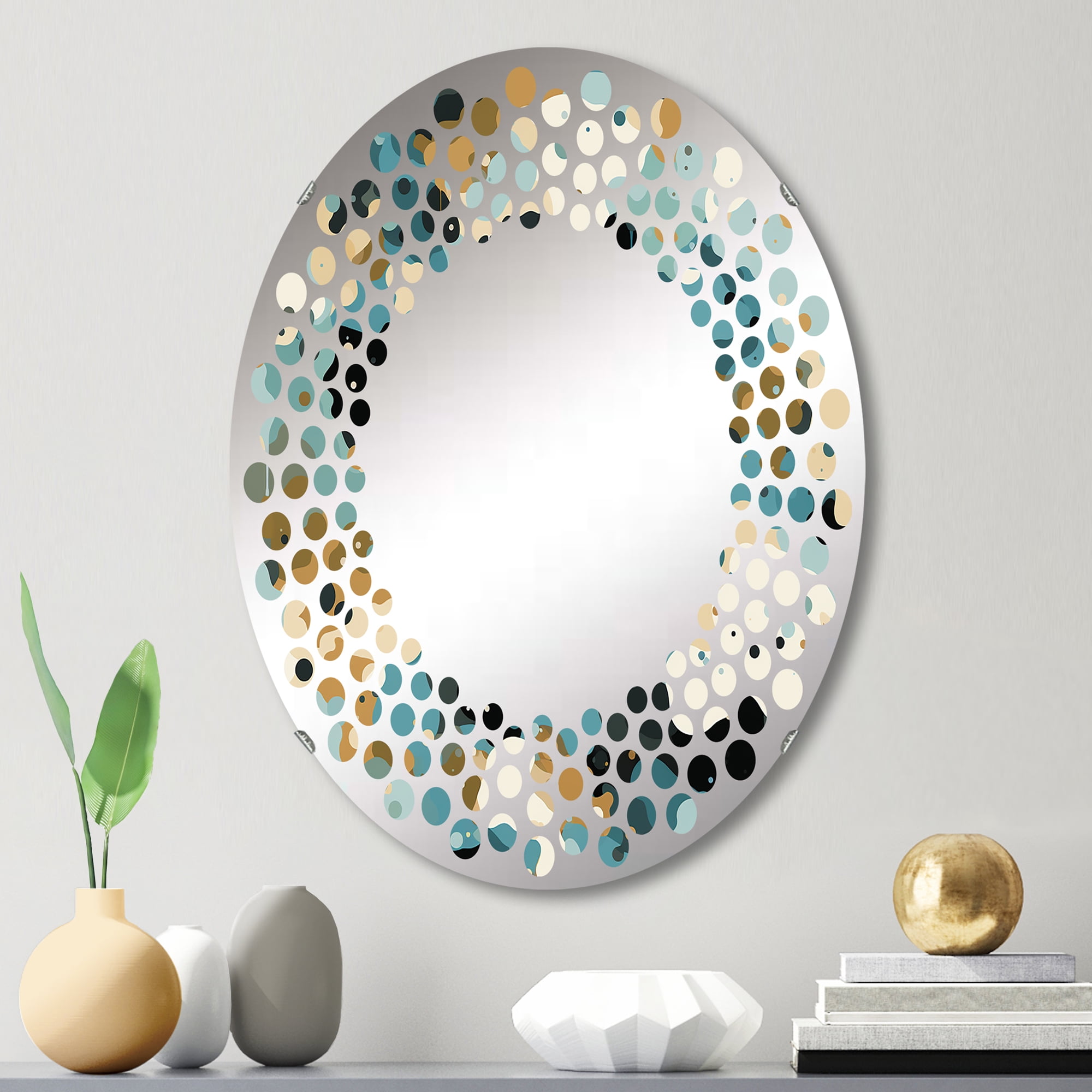 Designart "Ethereal Camo Fantasy" Camouflage Polka Dot Round Wall ...