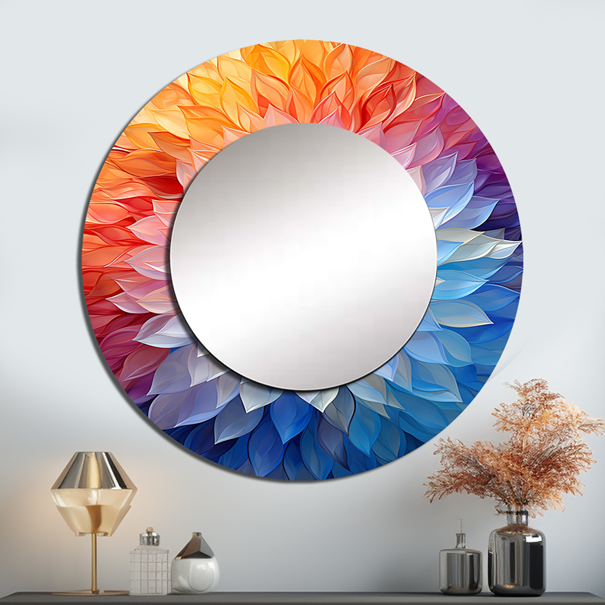 Designart "Ethereal Kaleidoscope In Multicolor Op Art" Op Art Rund ...